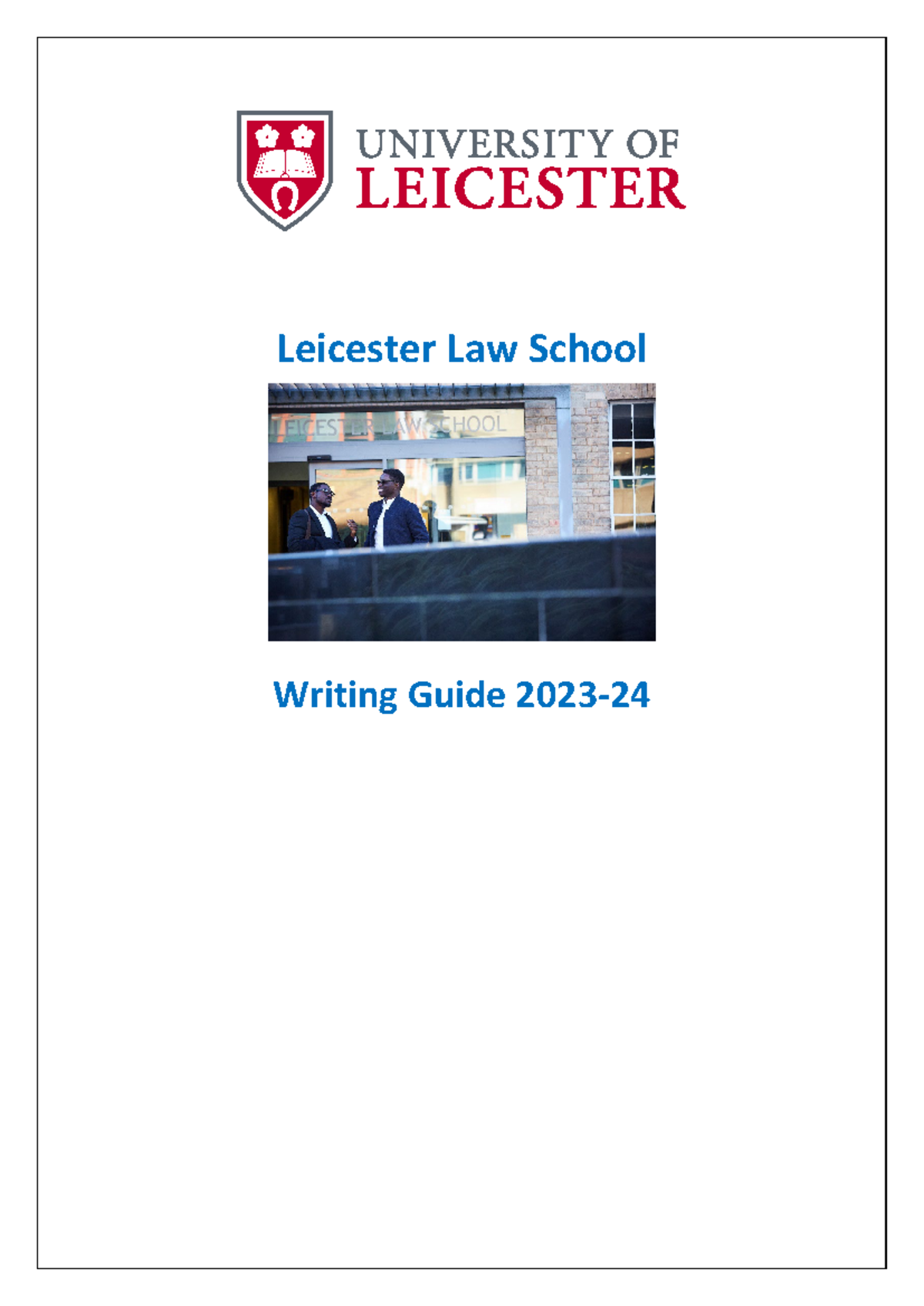 Law School Writing Guide 2023-24 - Leicester Law School Writing Guide ...