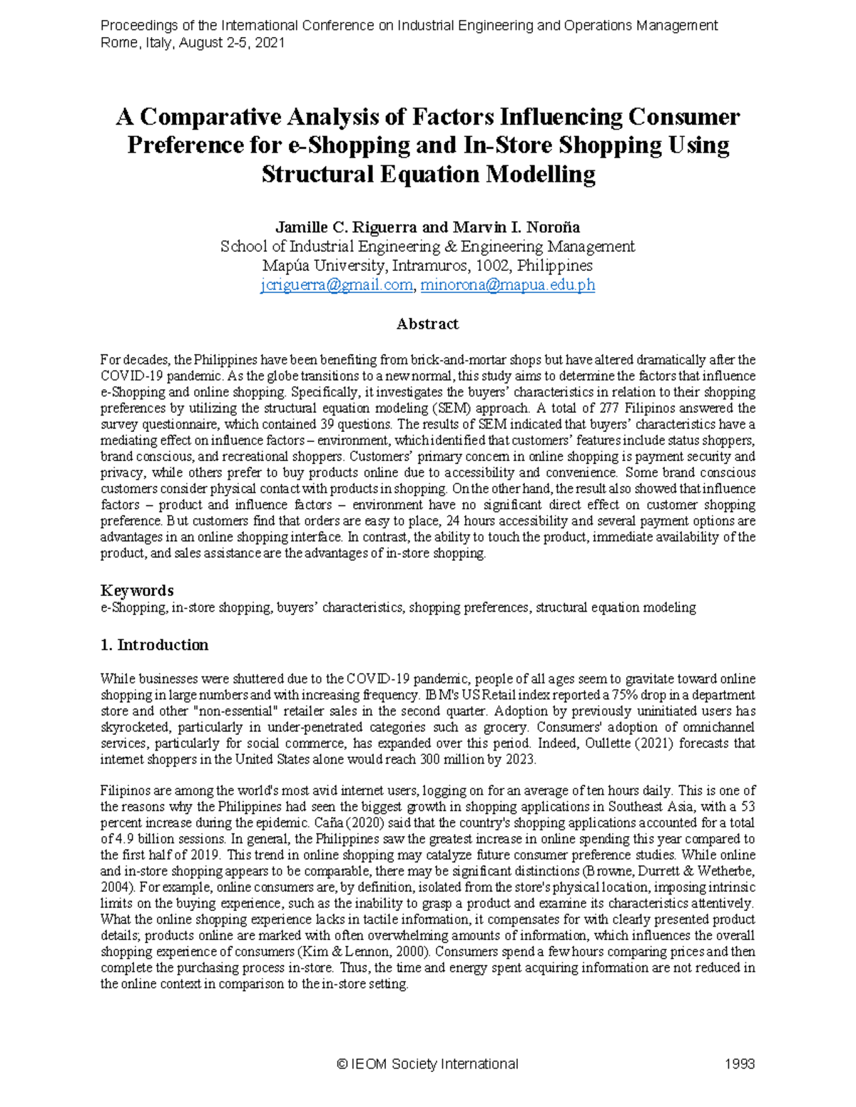 Costumer Preference - A Comparative Analysis of Factors Influencing ...