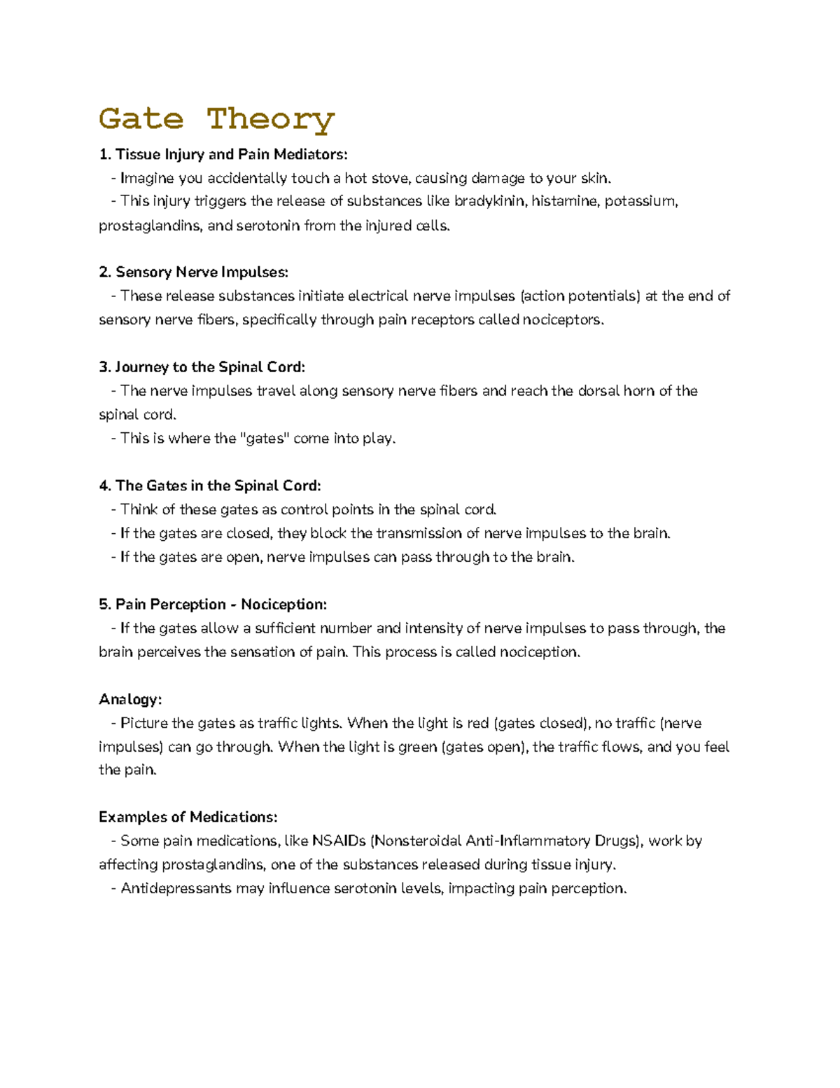 Anelgesics - Not necessarily from lecture more from the textbook - Gate ...