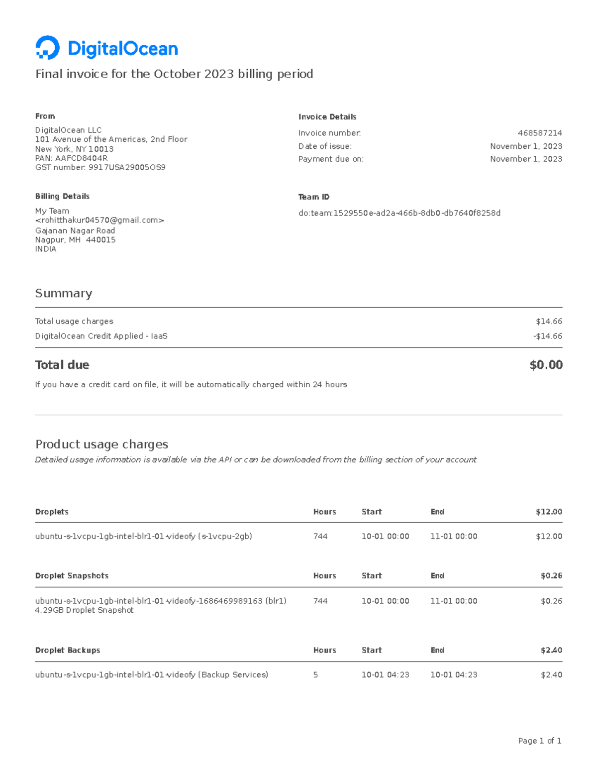Digital Ocean Invoice 2023 Oct (14164126-468587214) - Final invoice for ...