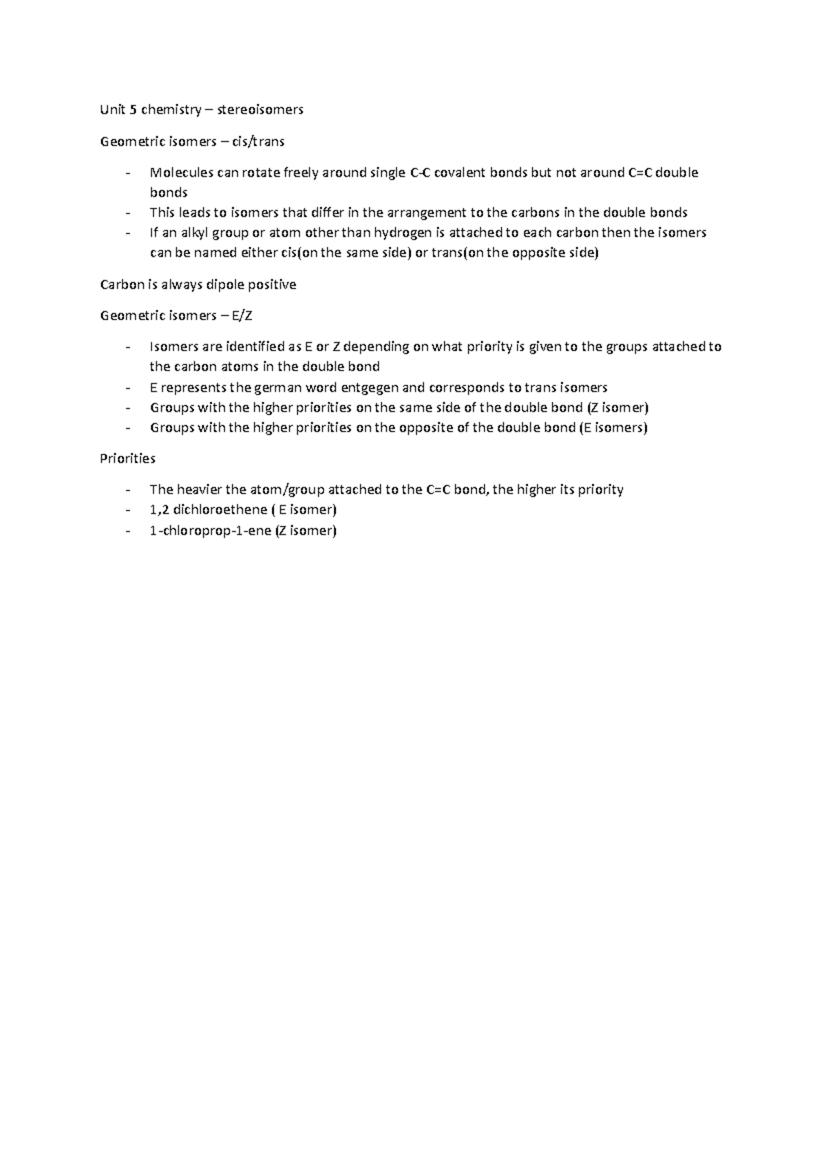 Unit 5 chem 1 - notes i made on applied science yr 2 level 3 chemistry ...