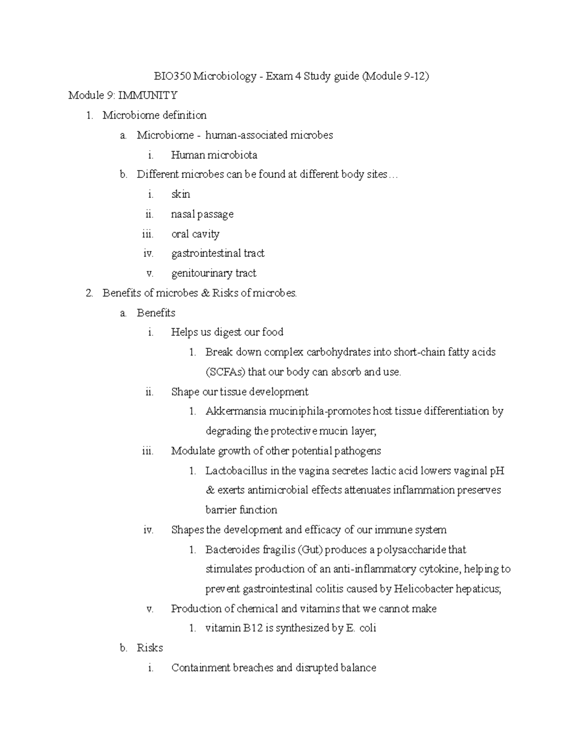 BIO350 Exam 4 Study Guide - BIO350 Microbiology - Exam 4 Study guide ...
