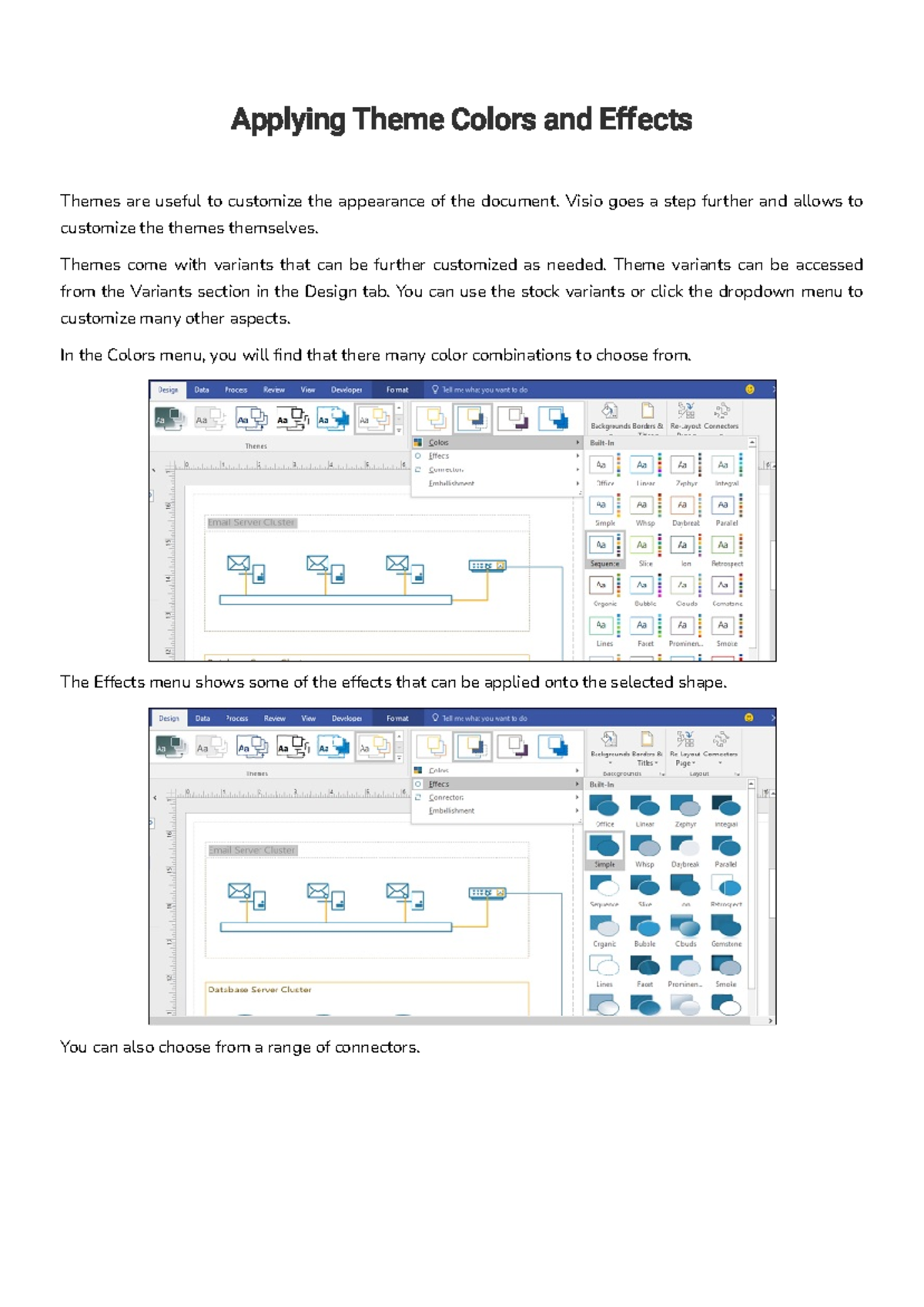 Microsoft Visio Tutorial Chapter 7 - Applying Theme Colors and Effects ...