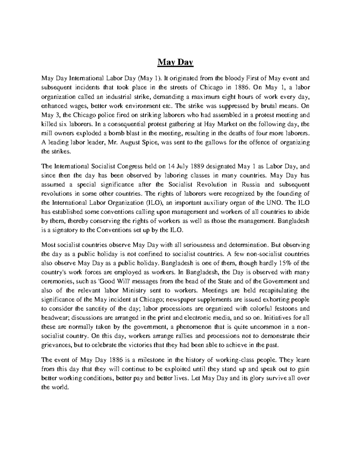 May Day - it's nothiung - May Day May Day International Labor Day (May ...