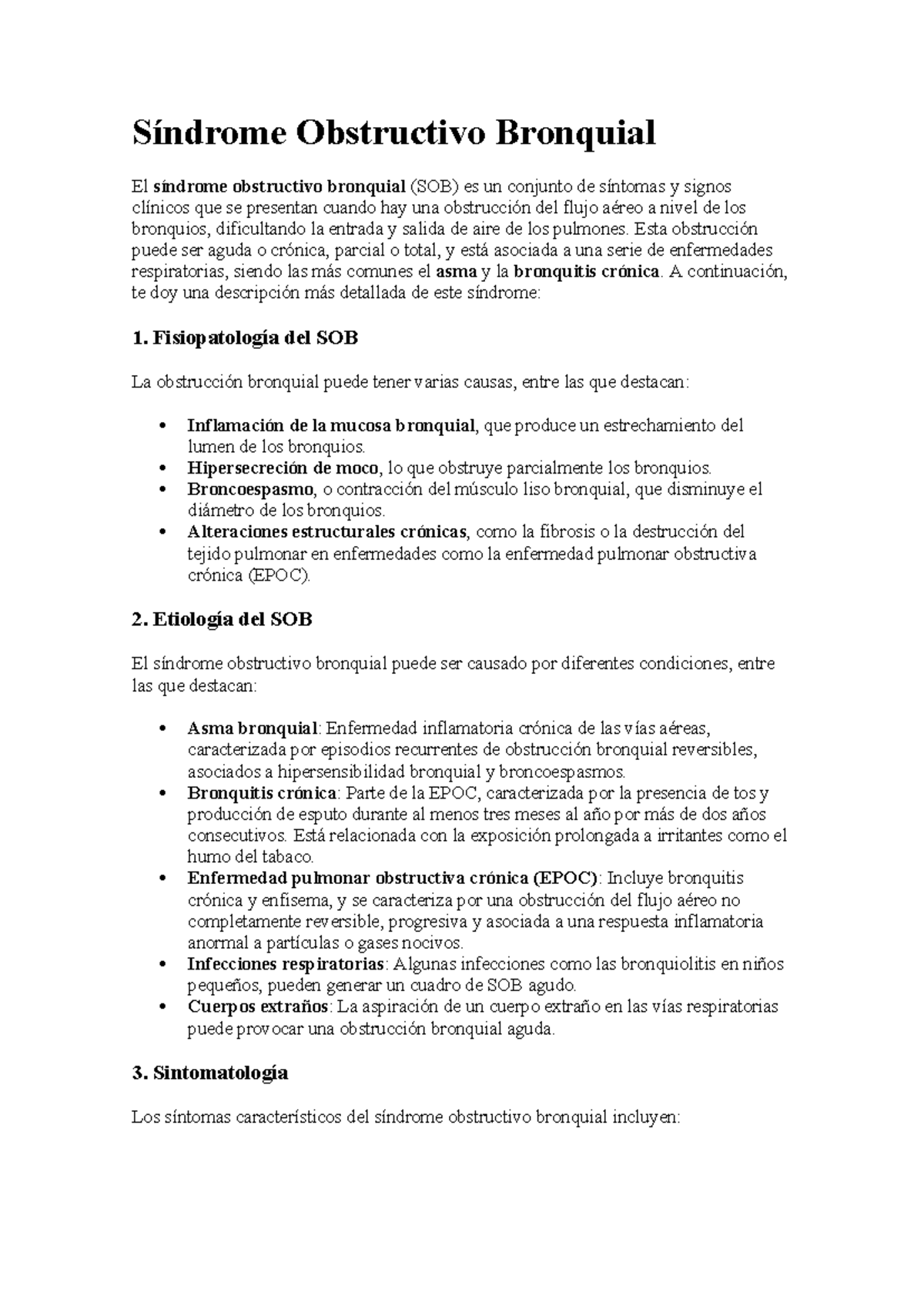 Síndrome Obstructivo Bronquial - Síndrome Obstructivo Bronquial El ...