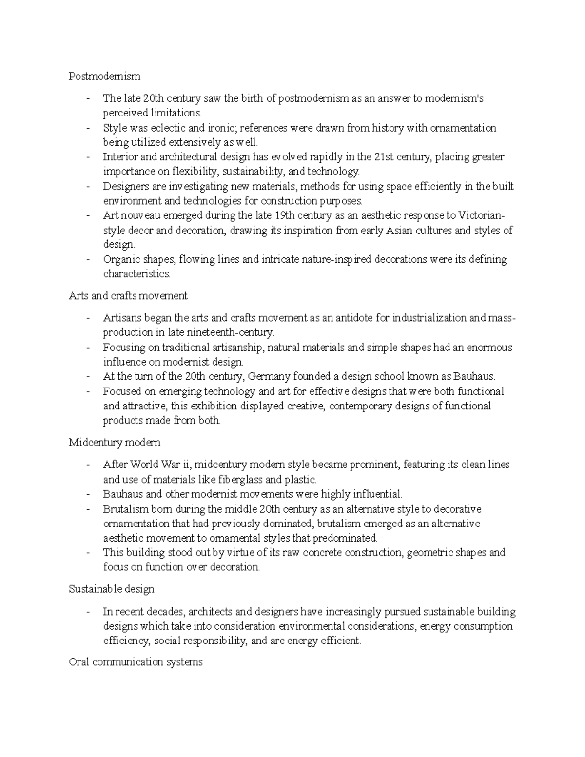 ART History Notes 8 - Postmodernism The late 20th century saw the birth ...