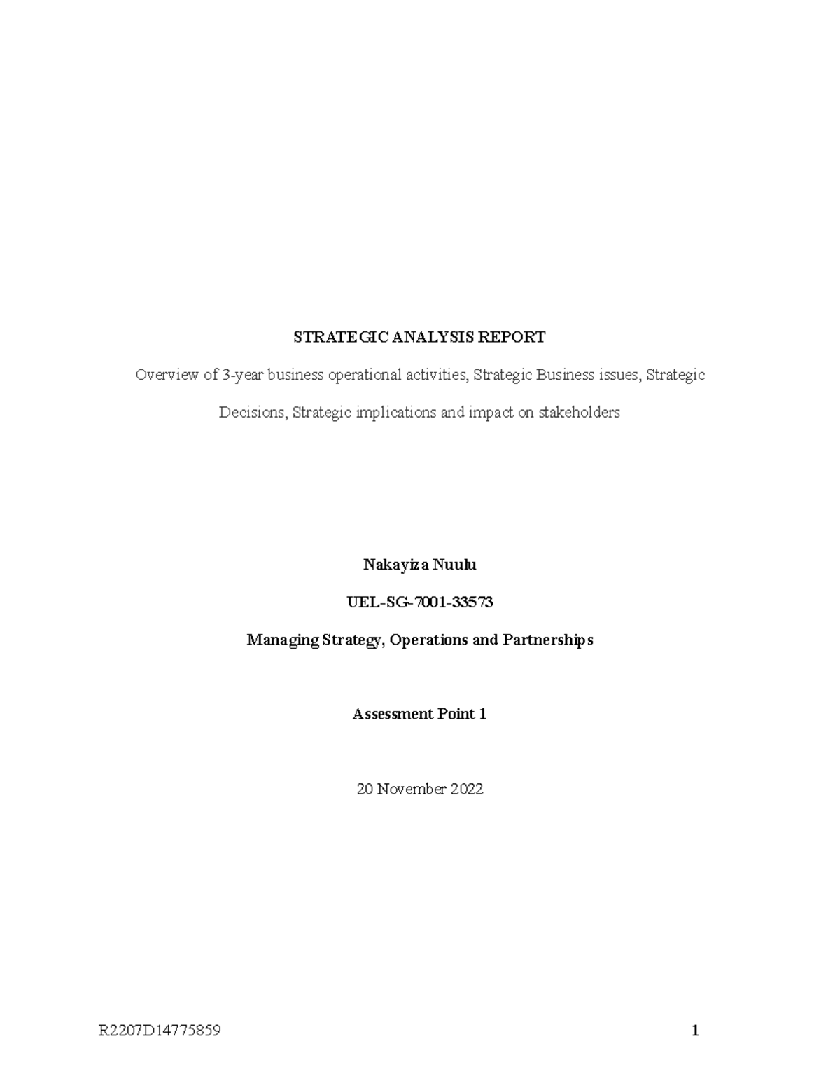 Final Submission Facebook Analysis Report - STRATEGIC ANALYSIS REPORT ...