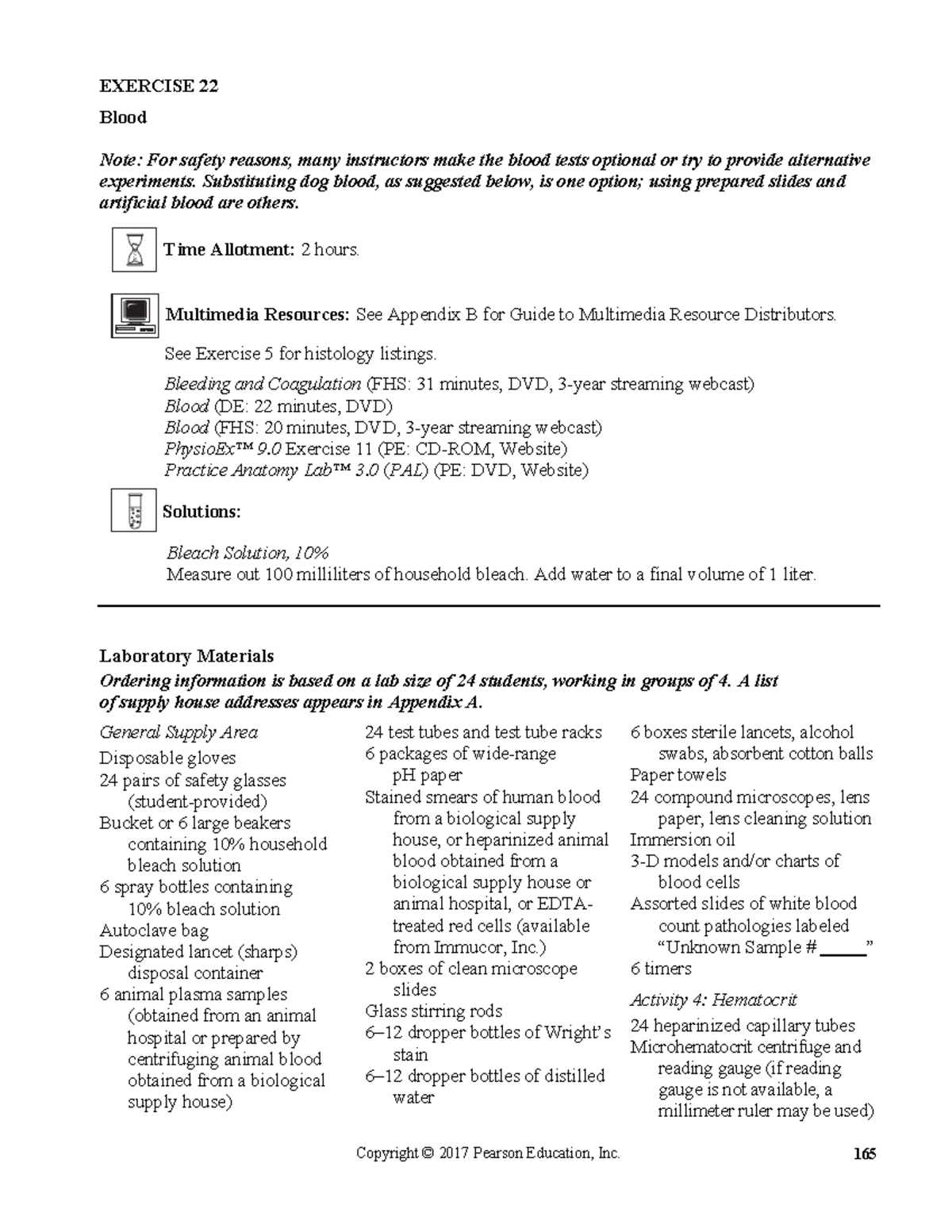 M22 MARI9567 08 IG C22 - Anatomy - EXERCISE 22 Blood Note: For safety ...