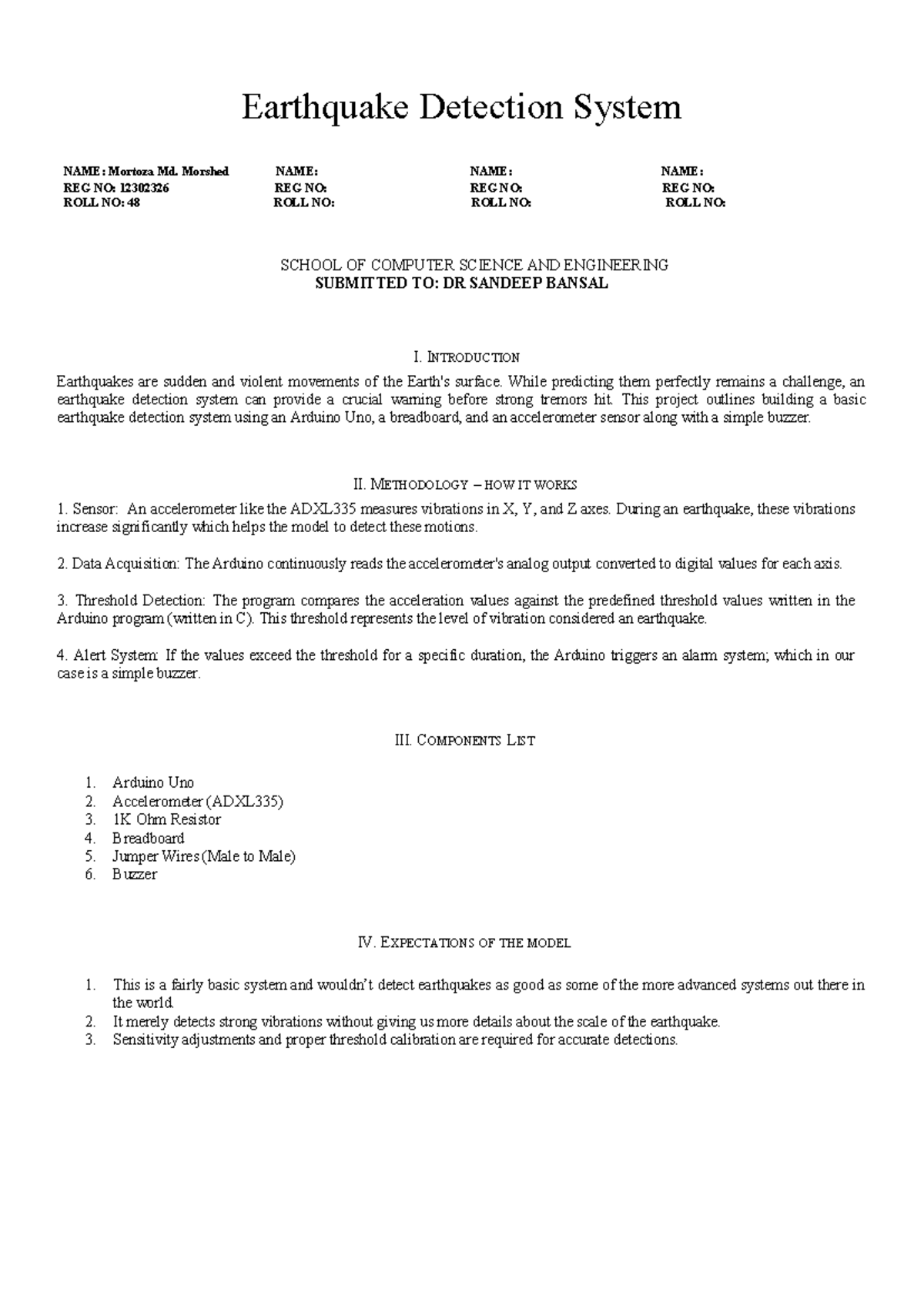 ECE249_synopsis_earthquake_detection_system - Earthquake Detection System NAME: Mortoza Md ...