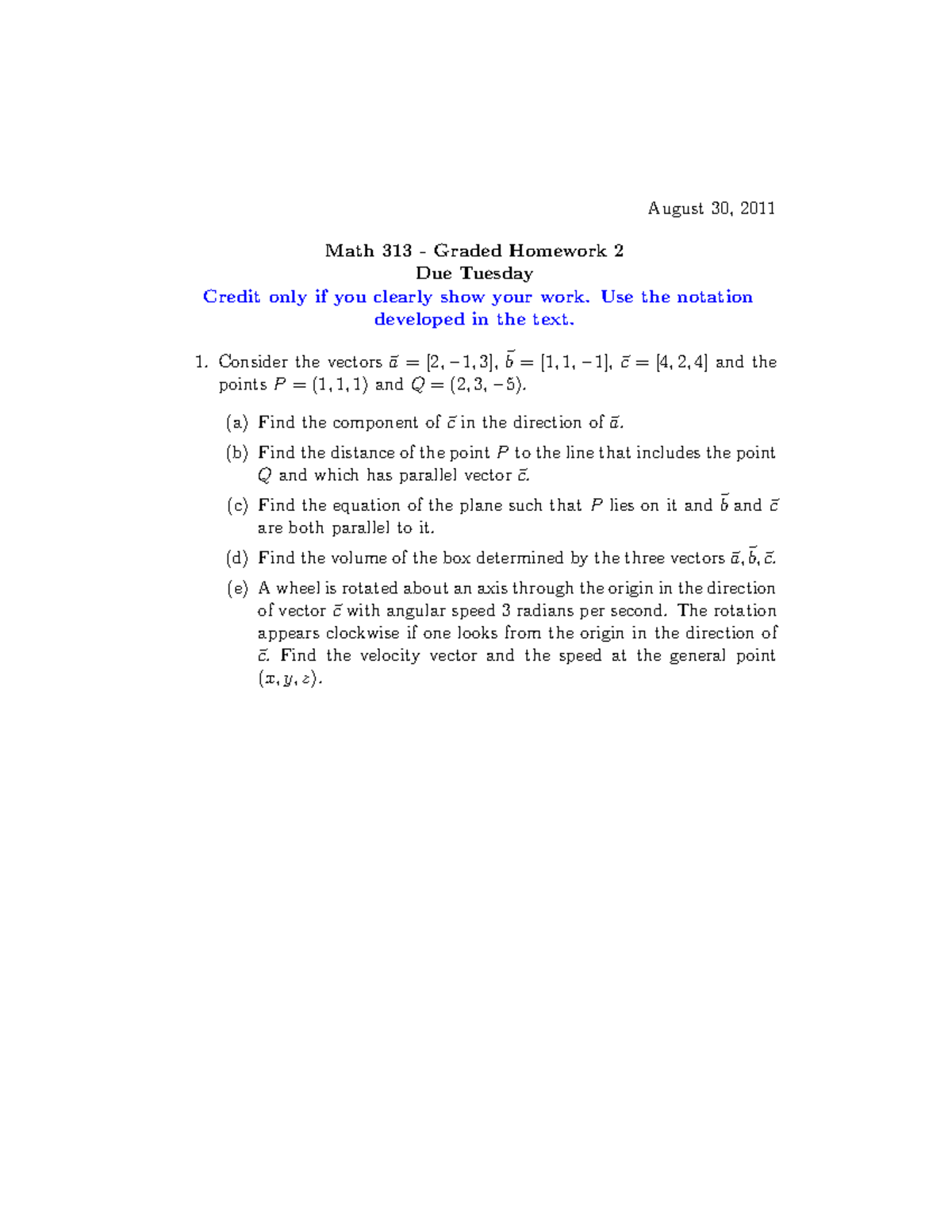 Seminar assignments - Homework 2 with solutions 2011/2012 - August 30 ...