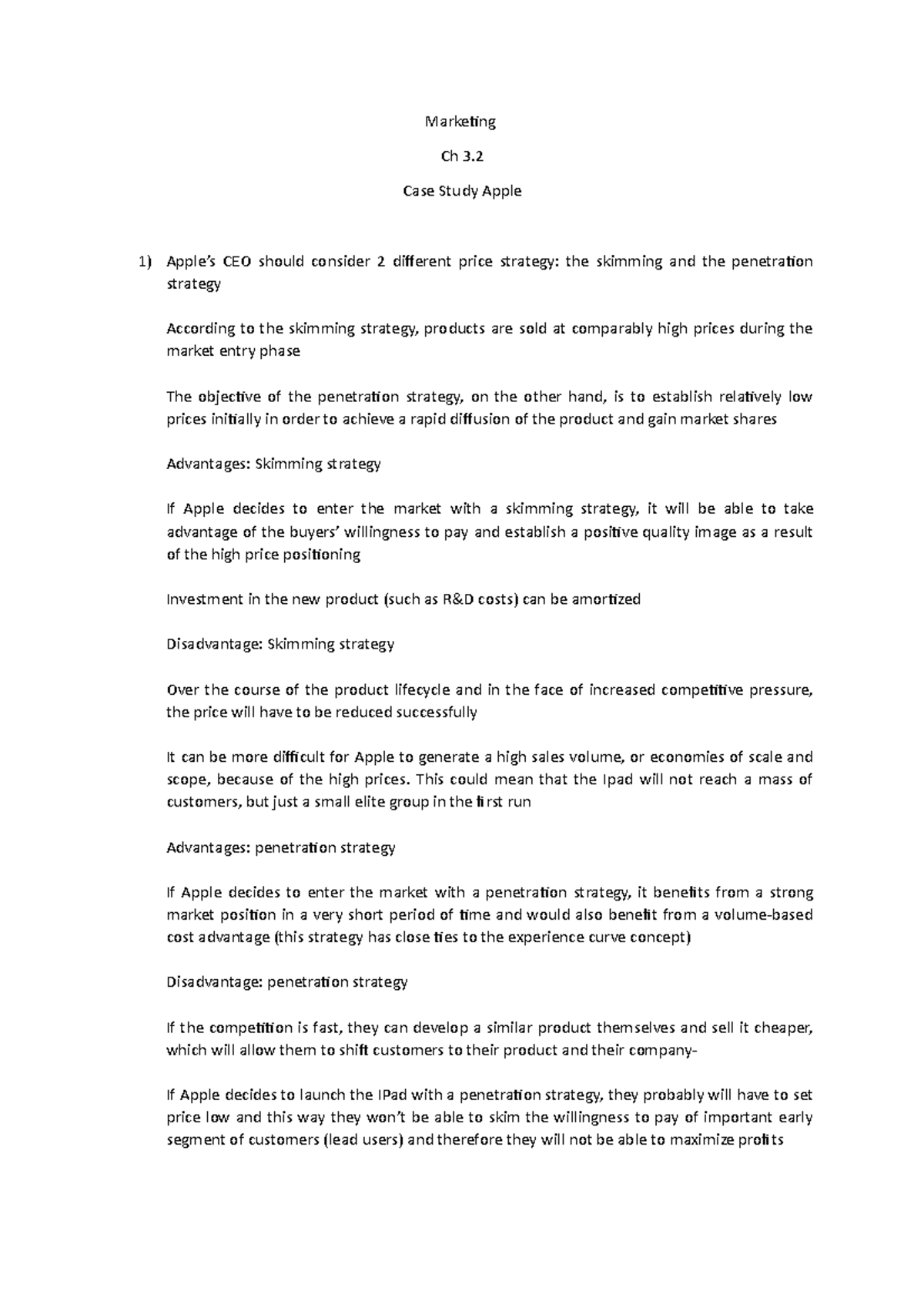Marketing case study ch 3.2 Apple - Marketing Ch 3. Case Study Apple ...