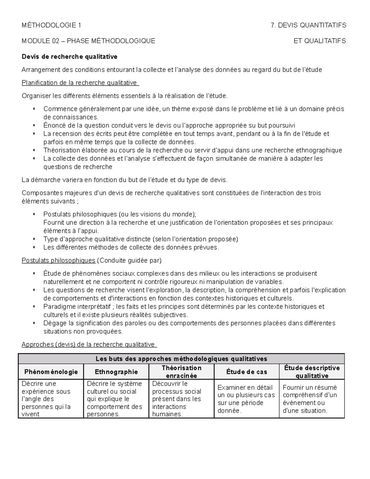 Devis de recherche qualitative et quantitative - MODULE 02 – PHASE ...
