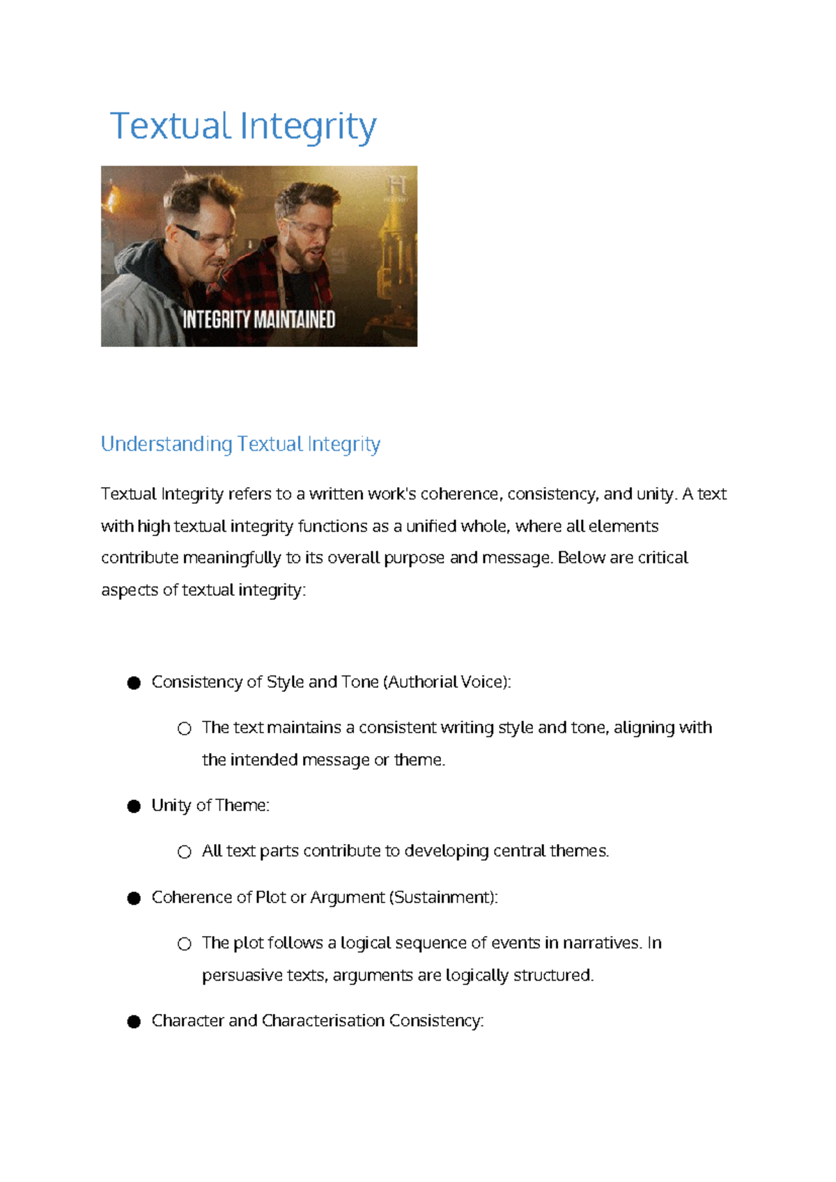 Textual Integrity - Textual Integrity Understanding Textual Integrity ...