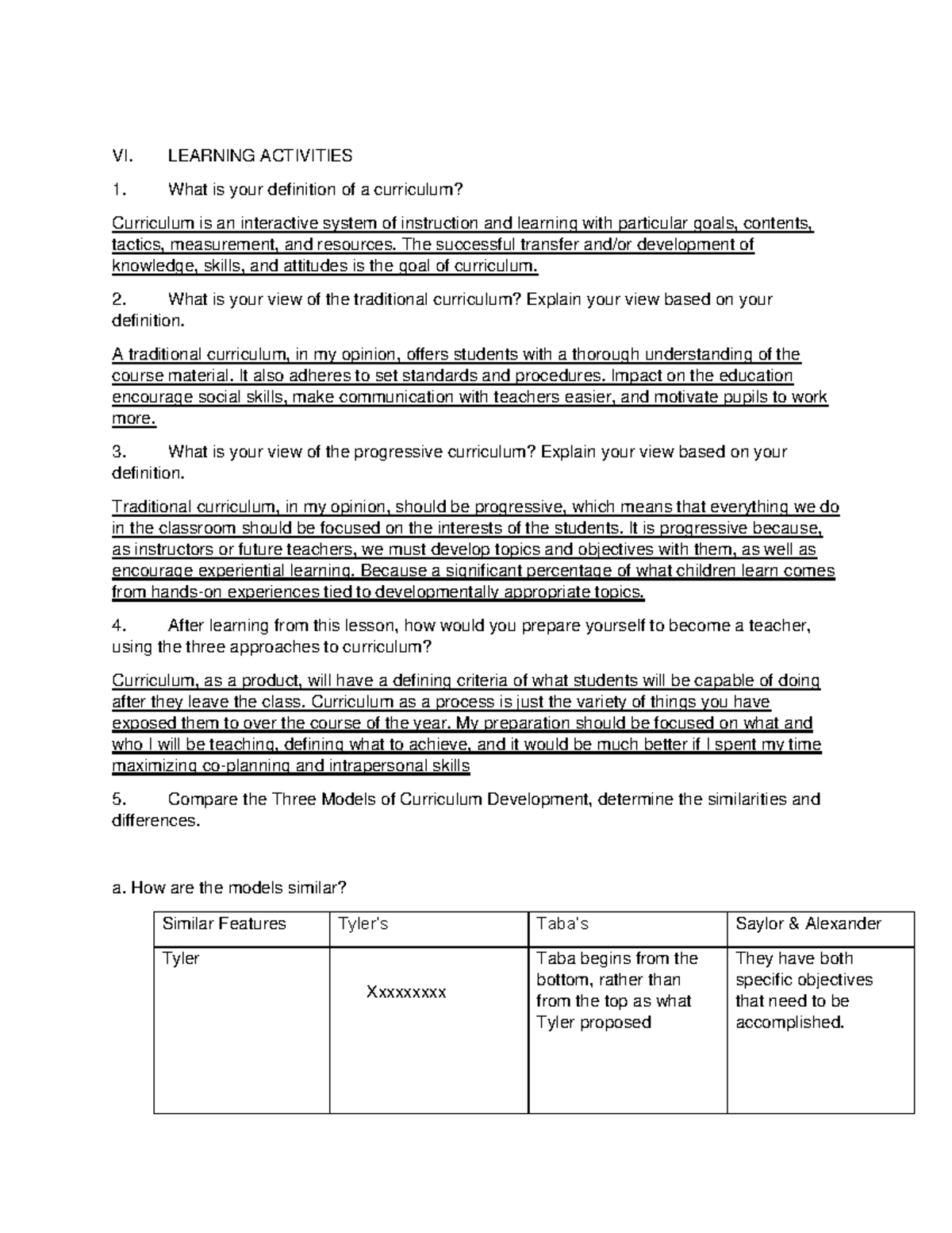 Castillo Bcaed 3- Worksheet 3 - VI. LEARNING ACTIVITIES What is your ...