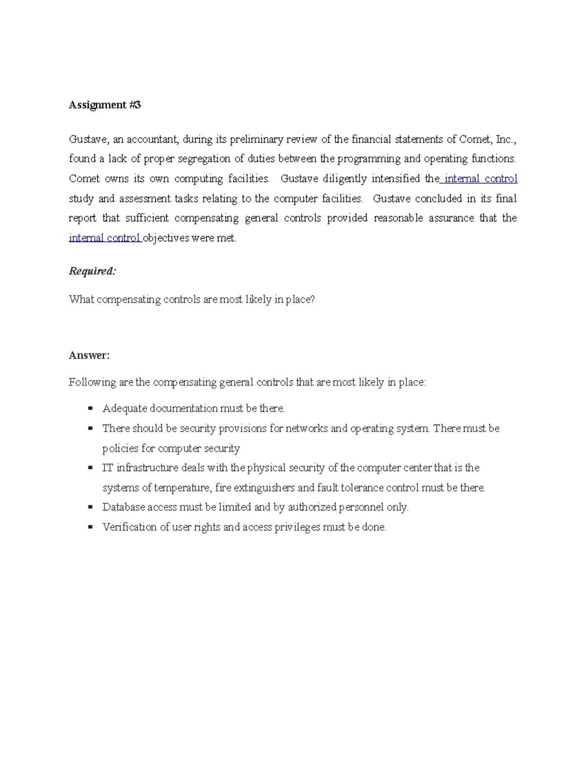 Assignment 3 - ISOM - Operations Maintenance information system ...