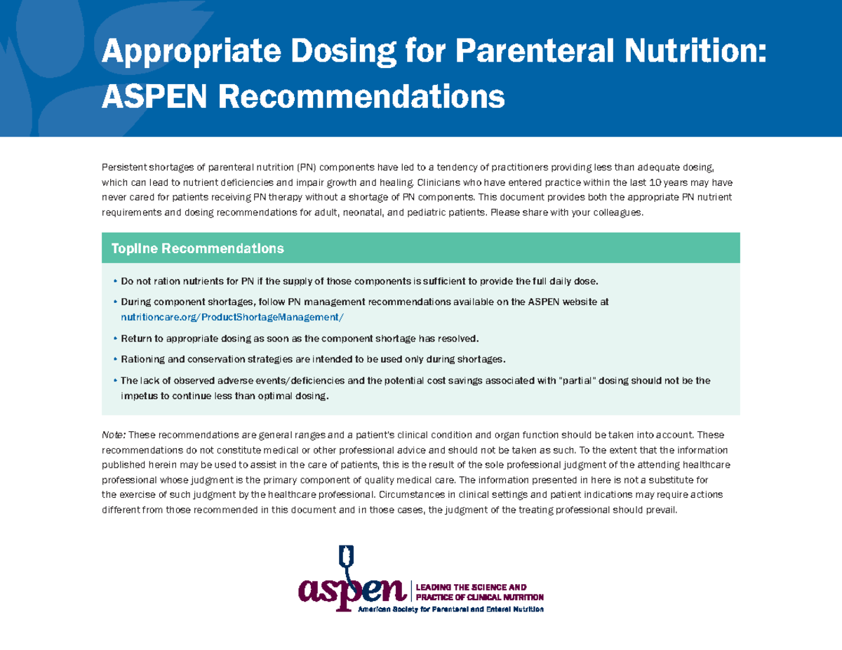 Aspen .- PN Dosing Final - Appropriate Dosing for Parenteral Nutrition ...