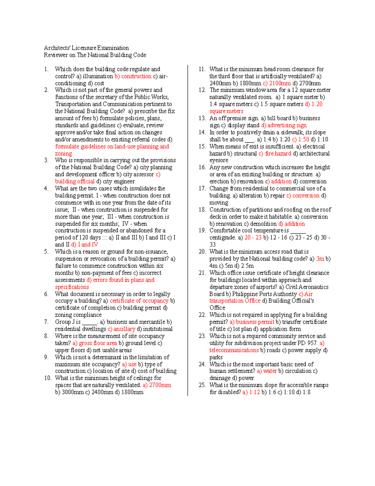 Nbc-Quiz - ARCHI - Architects' Licensure Examination Reviewer on The ...