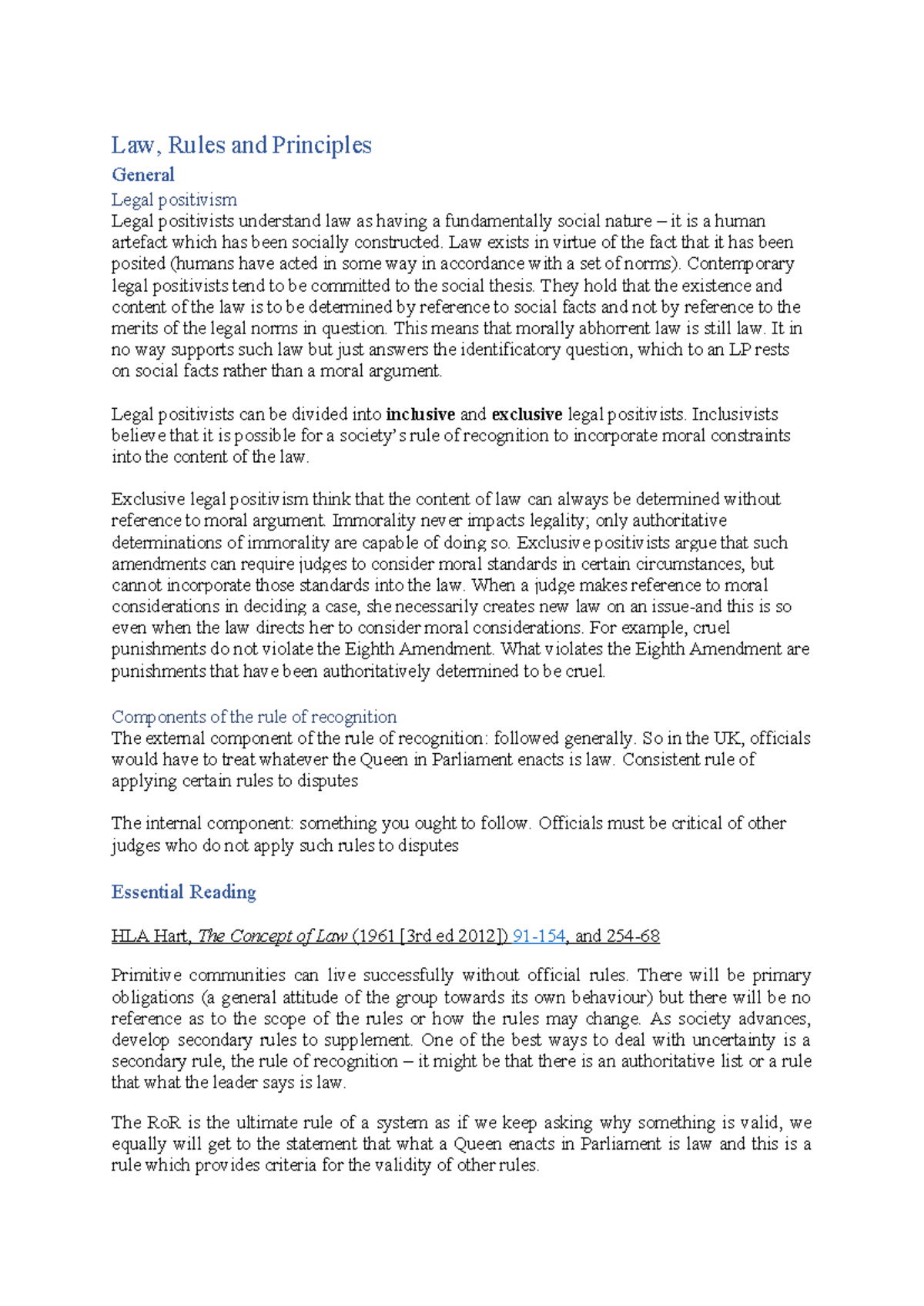 Law rules and principles - Law, Rules and Principles General Legal positivism Legal positivists ...