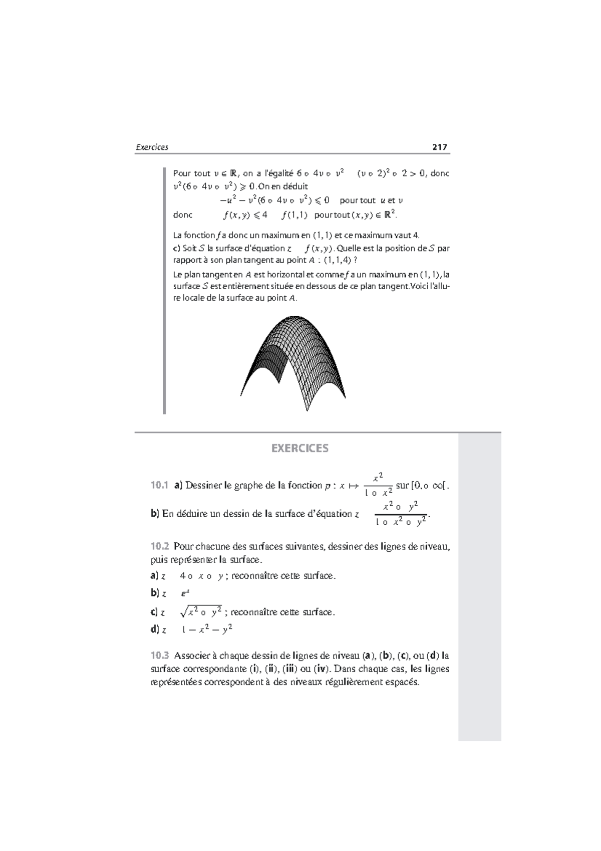 Exemples d’études de surfaces exercices - Pour tout v ∈ R, on a l’égalité 6 + 4 v + v 2 = (v + 2 ...
