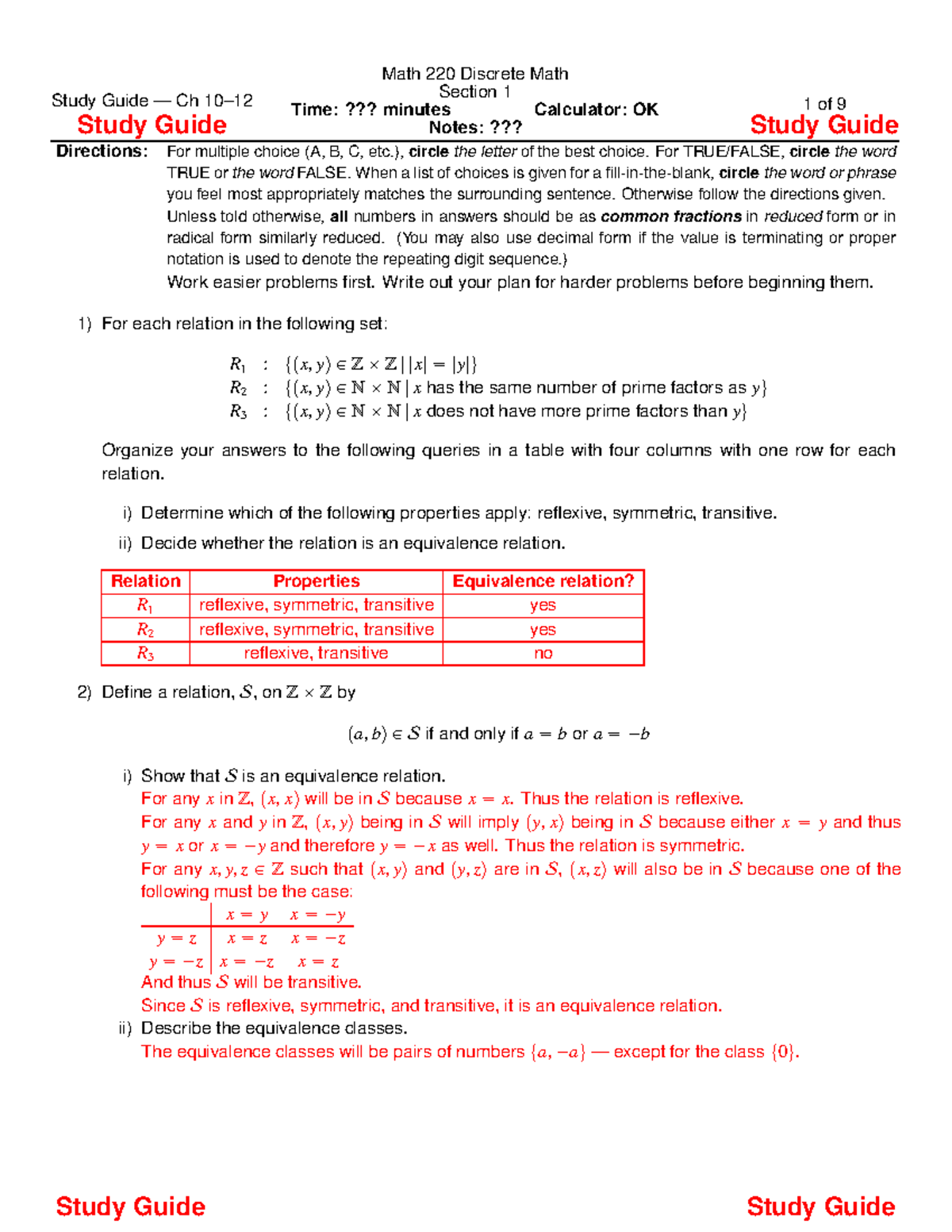 Discrete 4 - Exam Materials - Study Guide — Ch 10–12 Study Guide ...