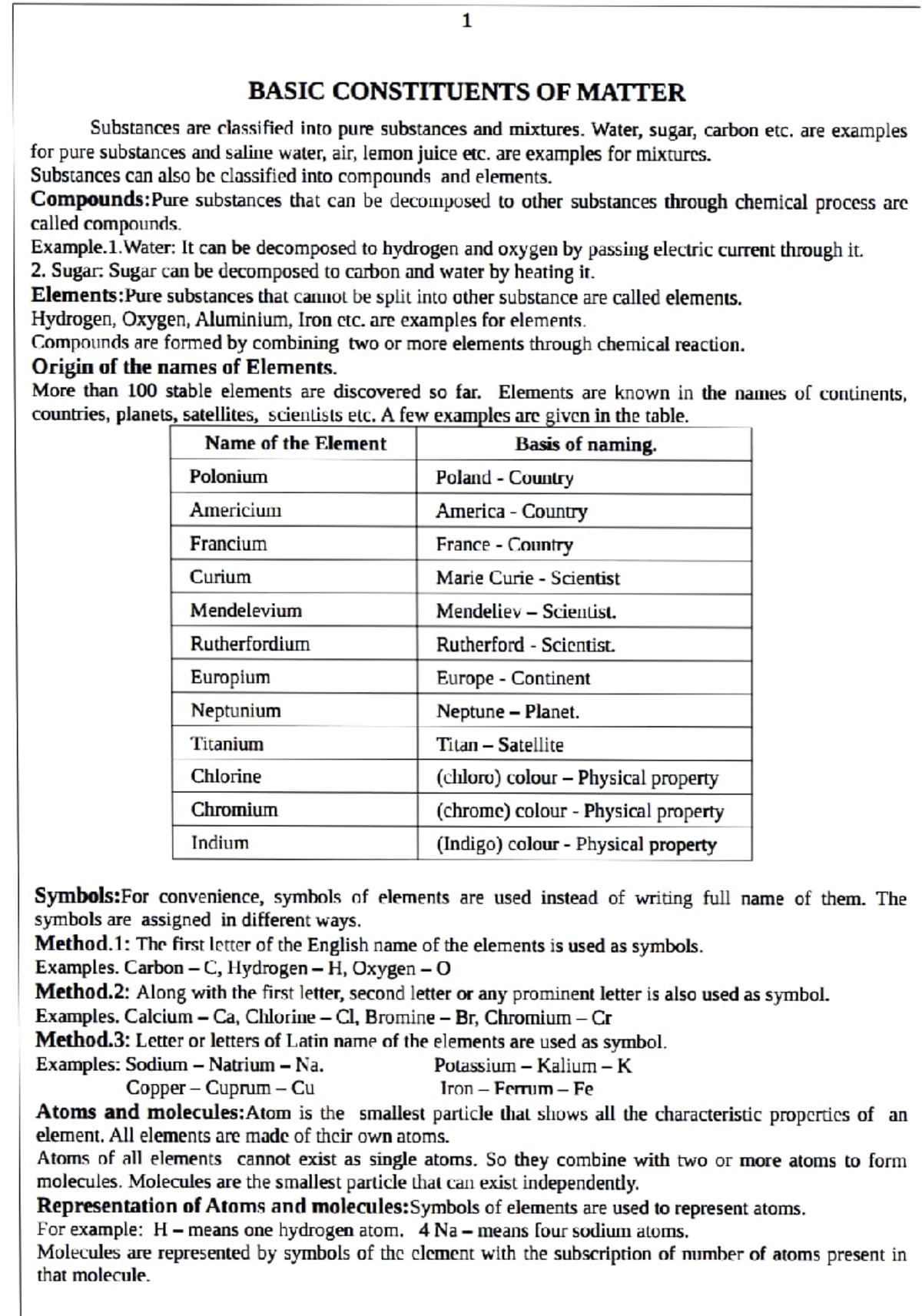Basic Constituents Of matter notes - BASIC CONSTITUENTS OF MATTER ...