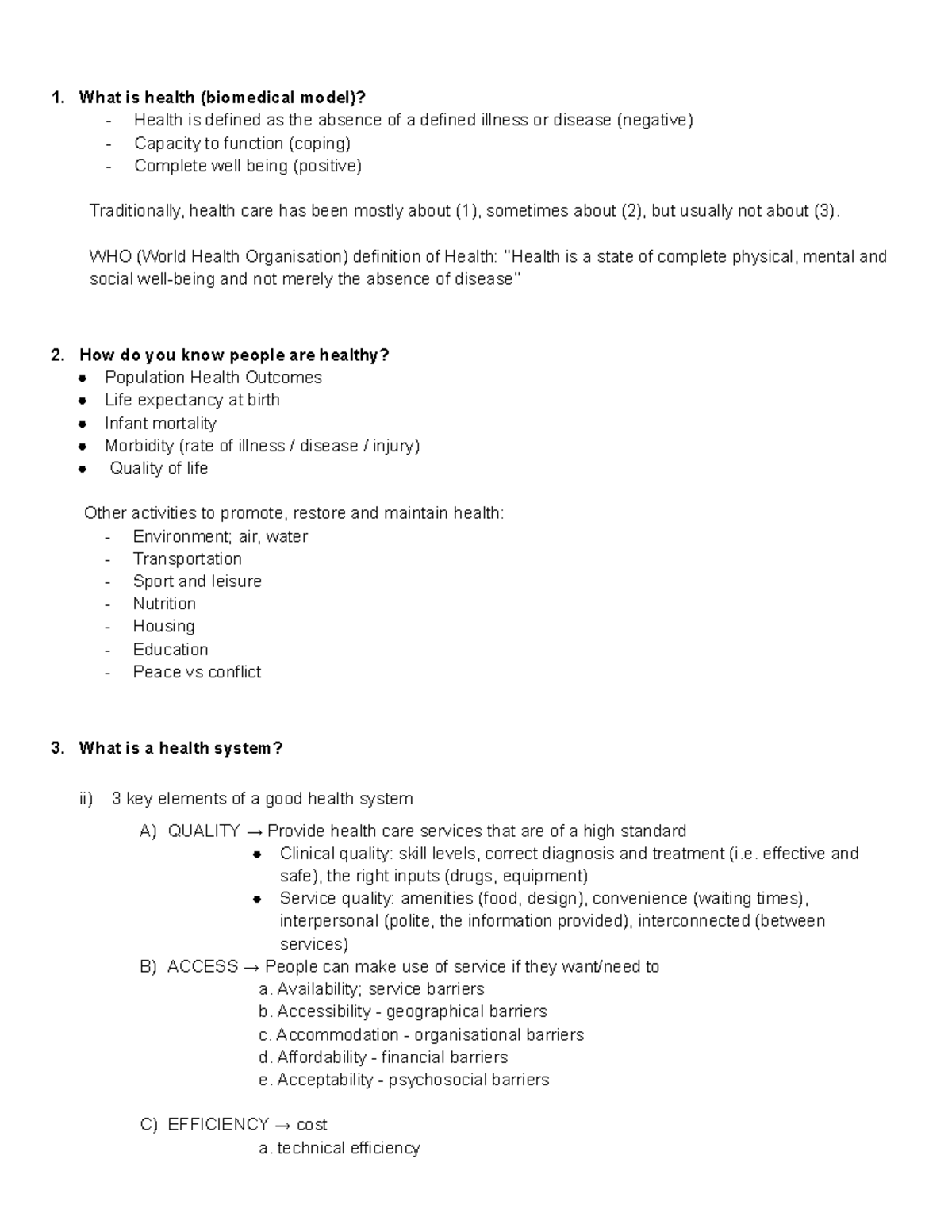 Poplhlth 101 test - summary of modules 1 and 2 - What is health ...