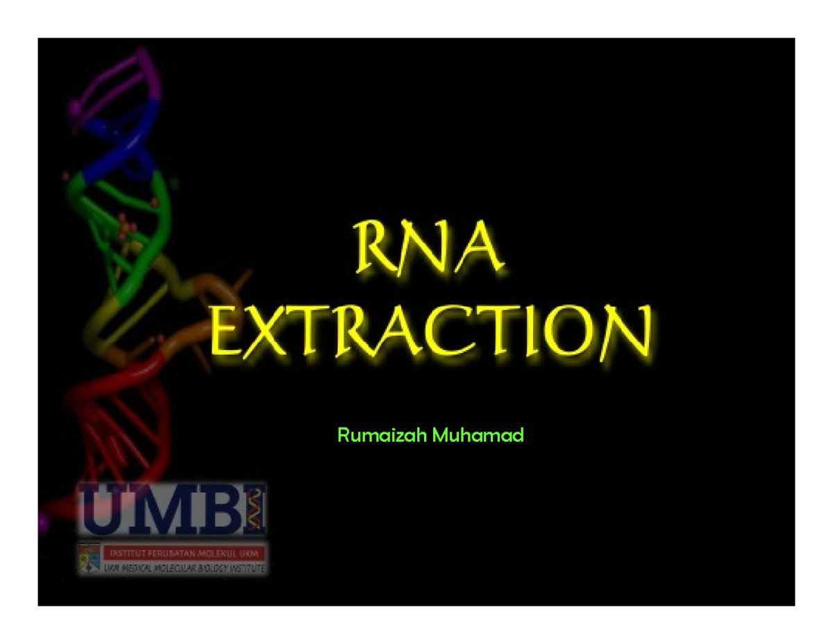 RNA Extraction - Biotechnology notes - RNA EXTRACTION What is RNA ...
