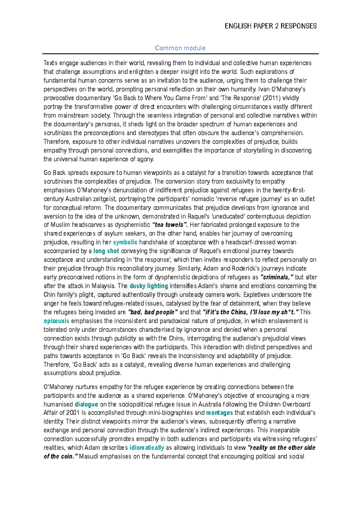 Eng p2 pdf - HSC English p2 responses for all modules - Common module ...