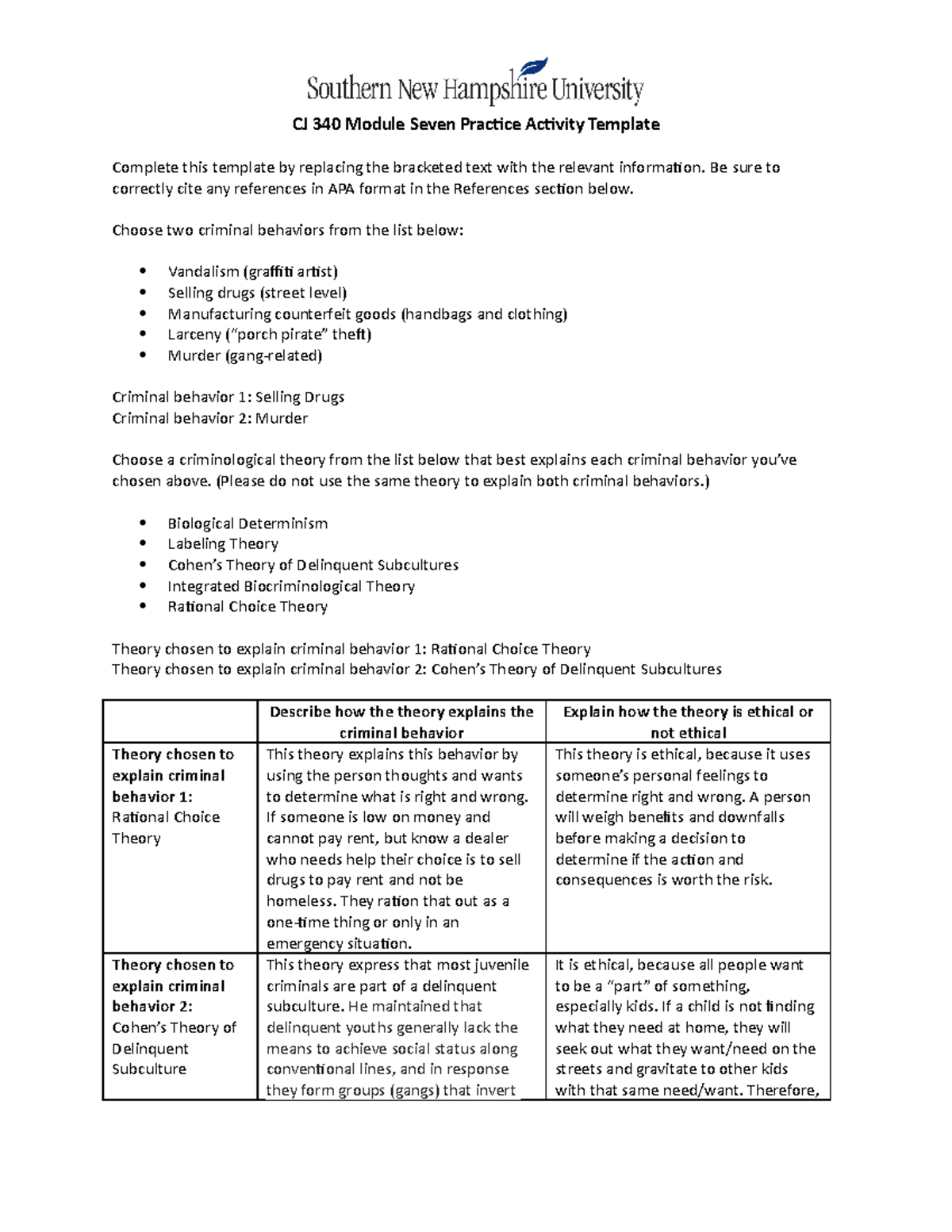 CJ 340 Module Seven Practice Activity Template - CJ 340 Module Seven ...