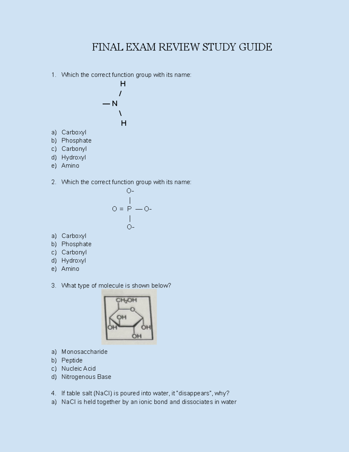 Final EXAM Review Study Guide - FINAL EXAM REVIEW STUDY GUIDE Which the ...