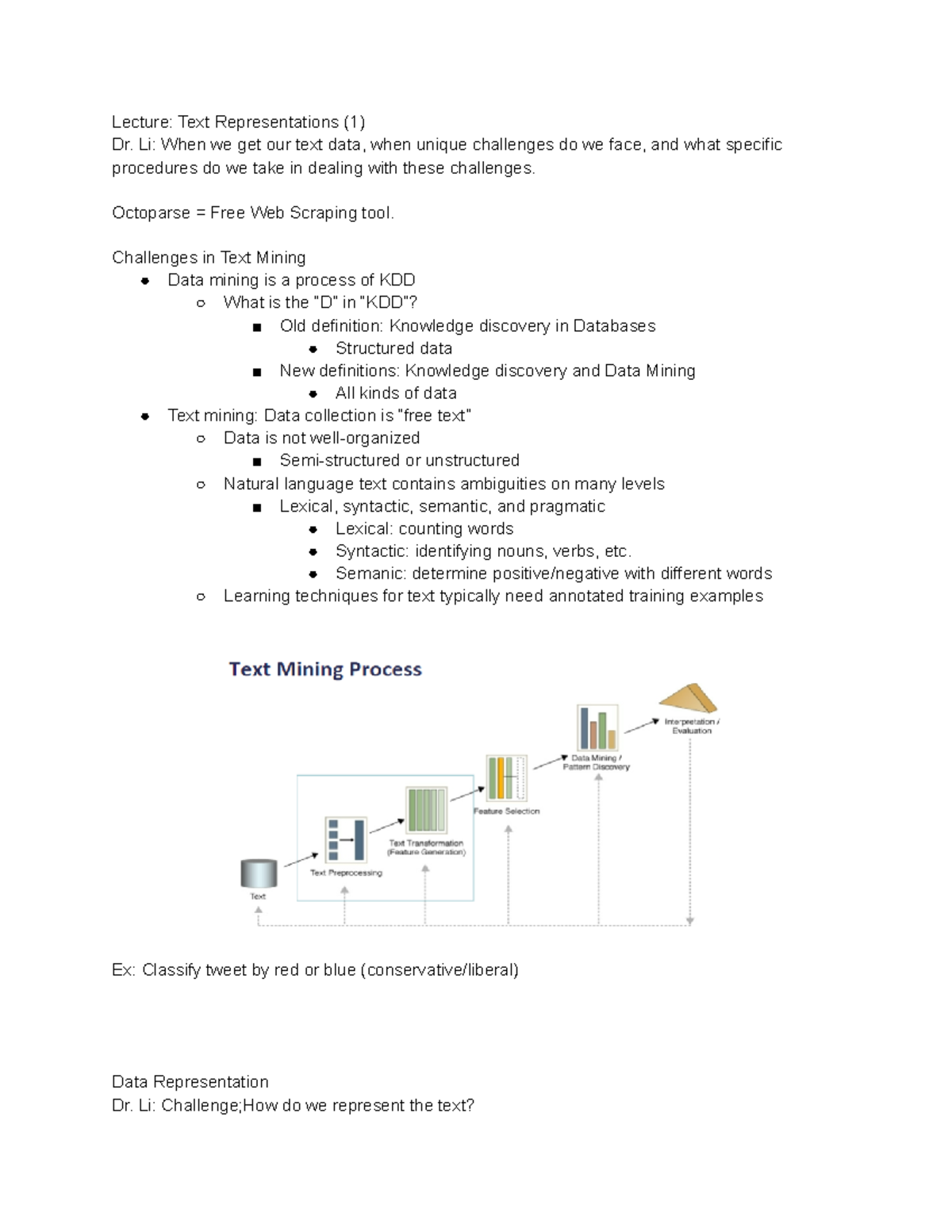 1 - Text Representations - Lecture: Text Representations (1) Dr. Li ...