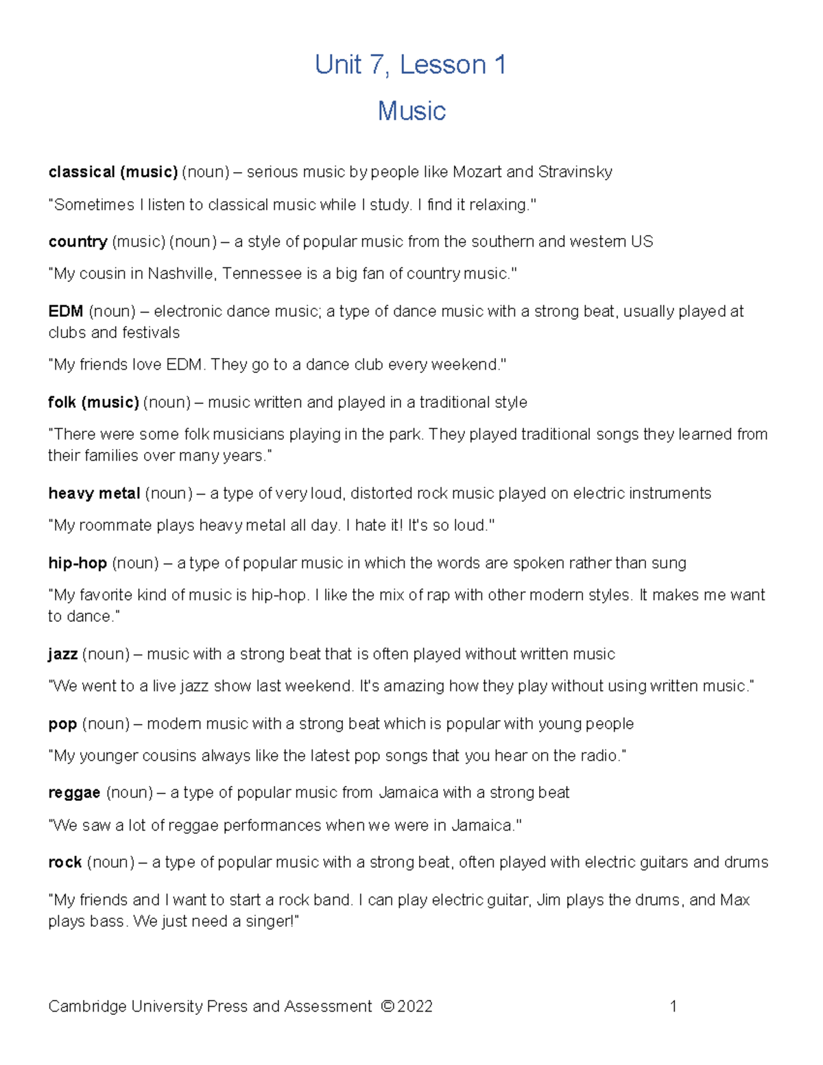 Vocabulary Units 7-12 - JKDJEEF - Music classical (music) (noun ...