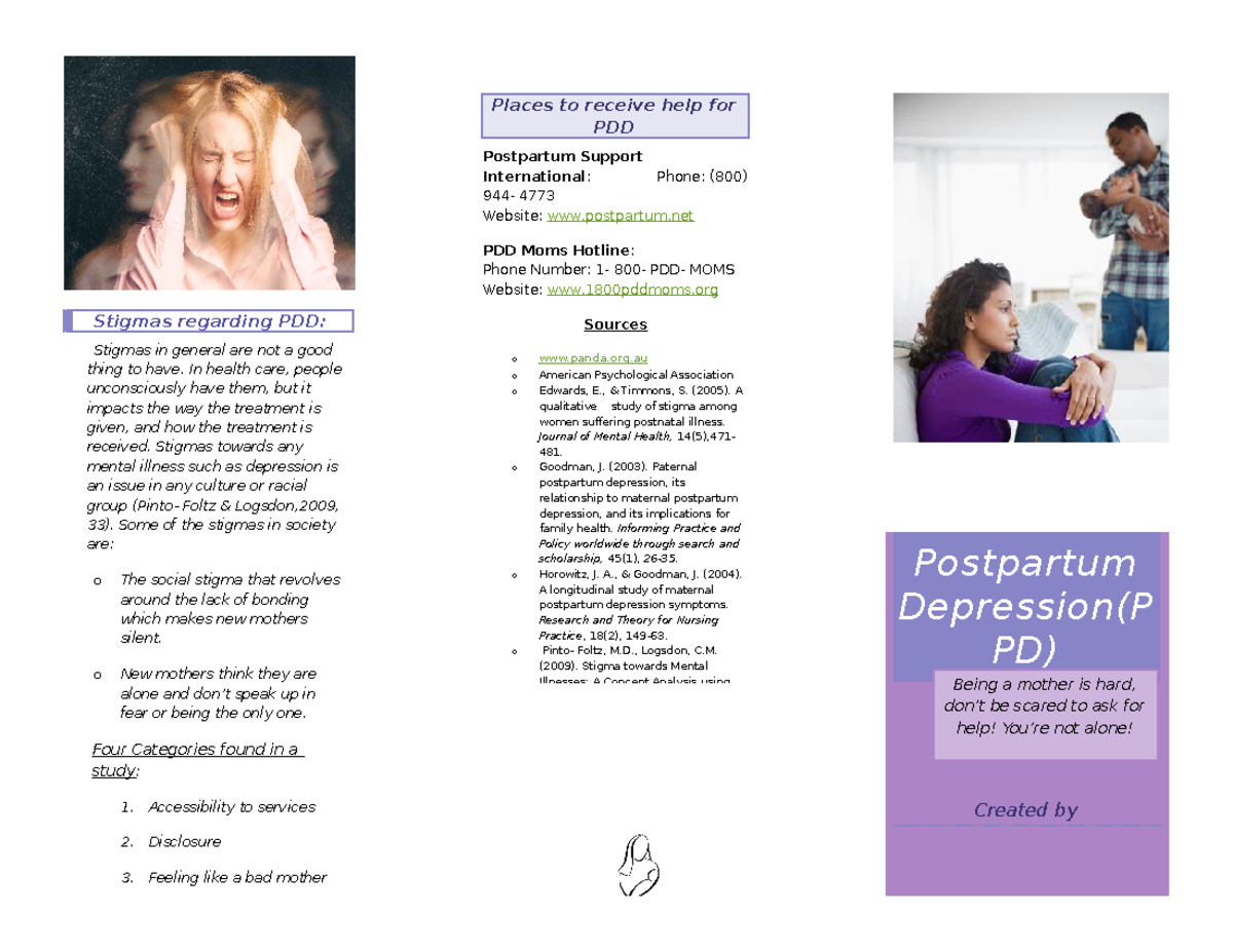 Postpartum Depression Flyers