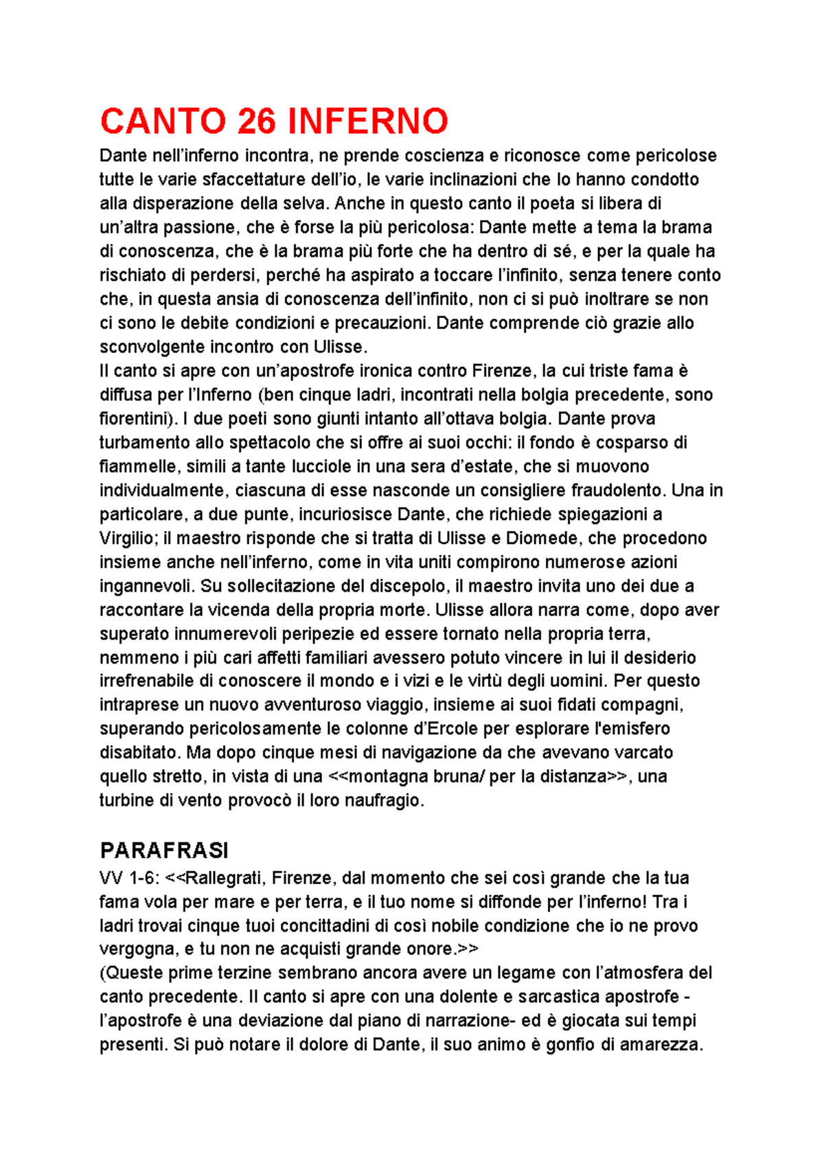 Canto 26 Inferno - CANTO 26 INFERNO Dante nell’inferno incontra, ne ...