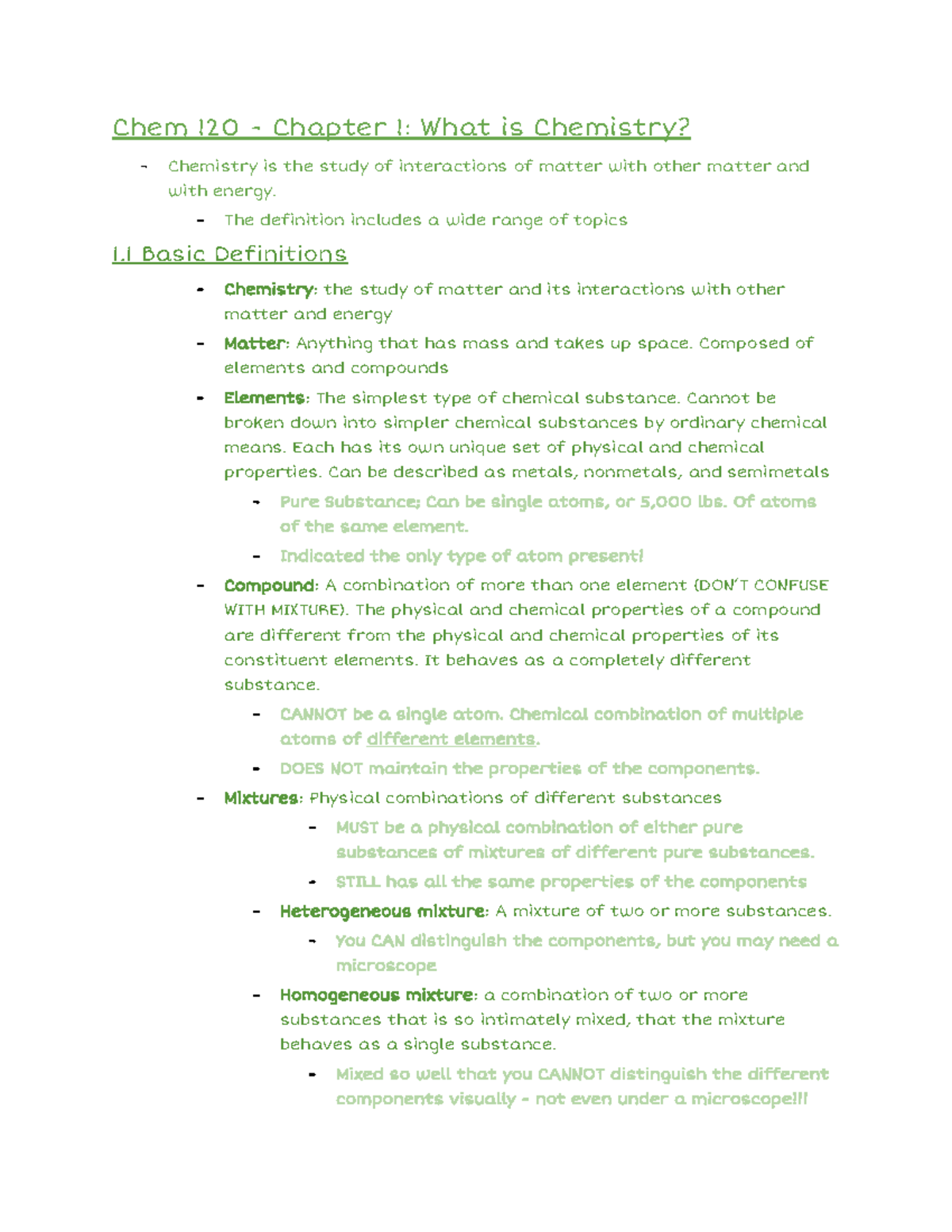 CHEM120 - Chapter 1 - Chem 120 - Chapter 1: What is Chemistry ...