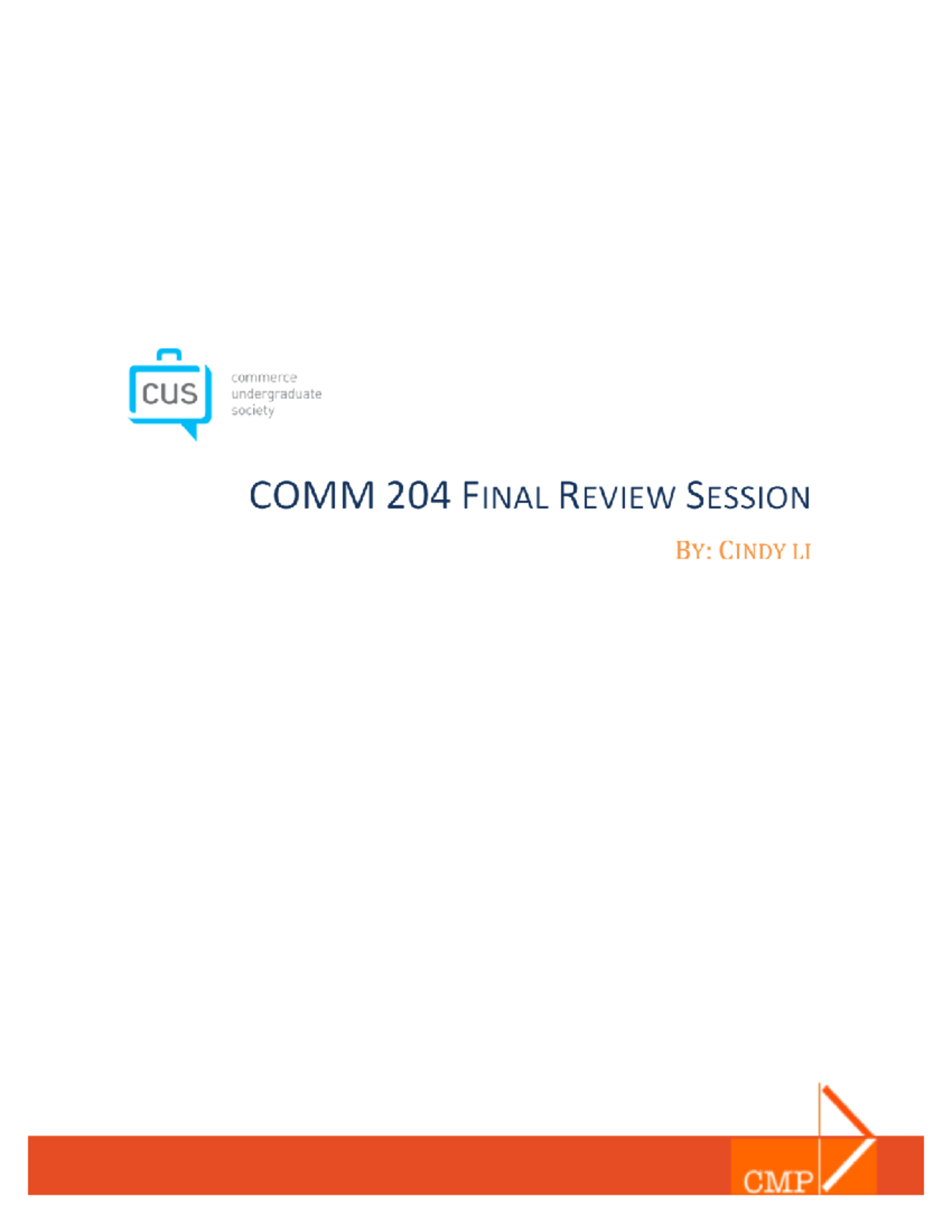 COMM 204 Final Review Session BY Cindy LI - PDF Free Download - COMM204 ...