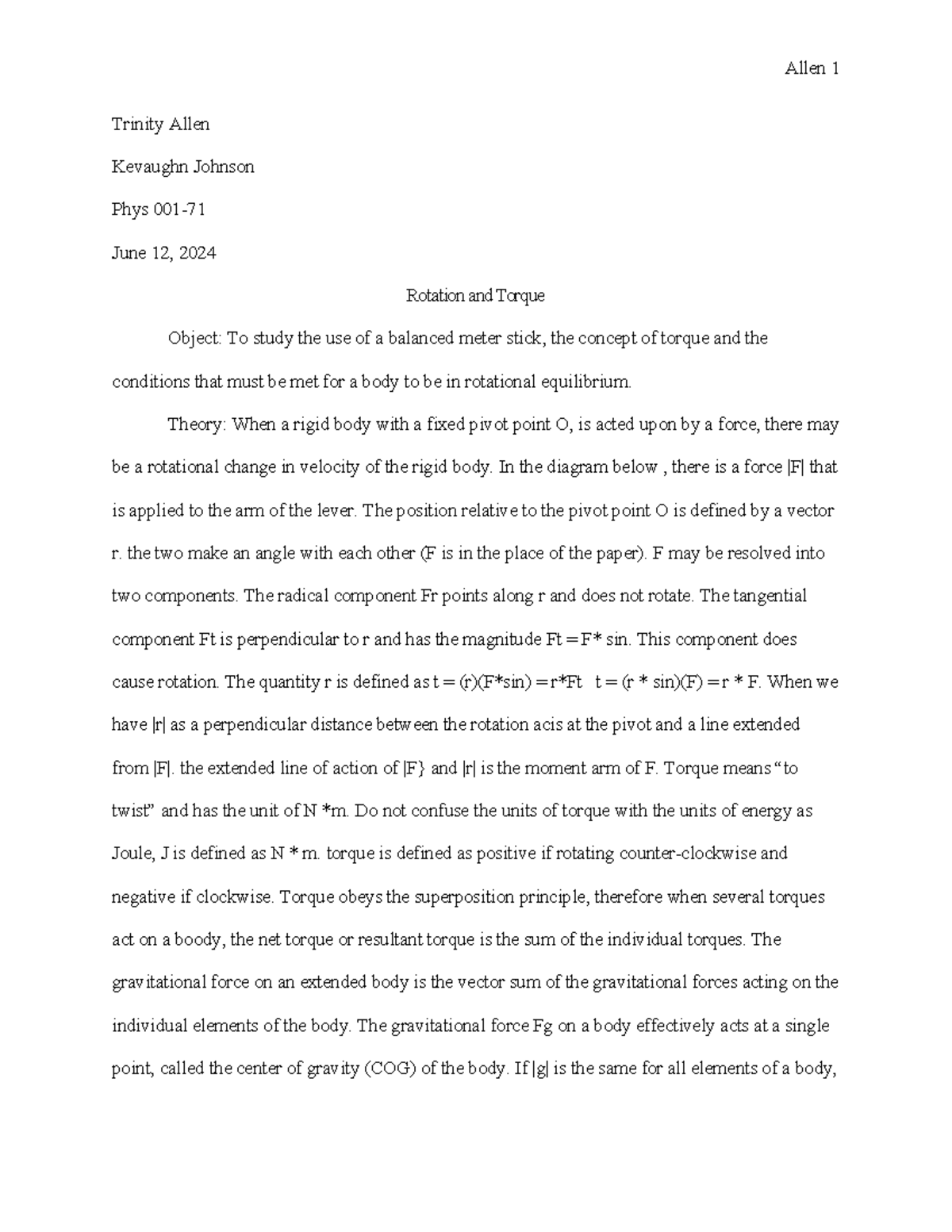 Rotation and Torque - assignment - Trinity Allen Kevaughn Johnson Phys ...