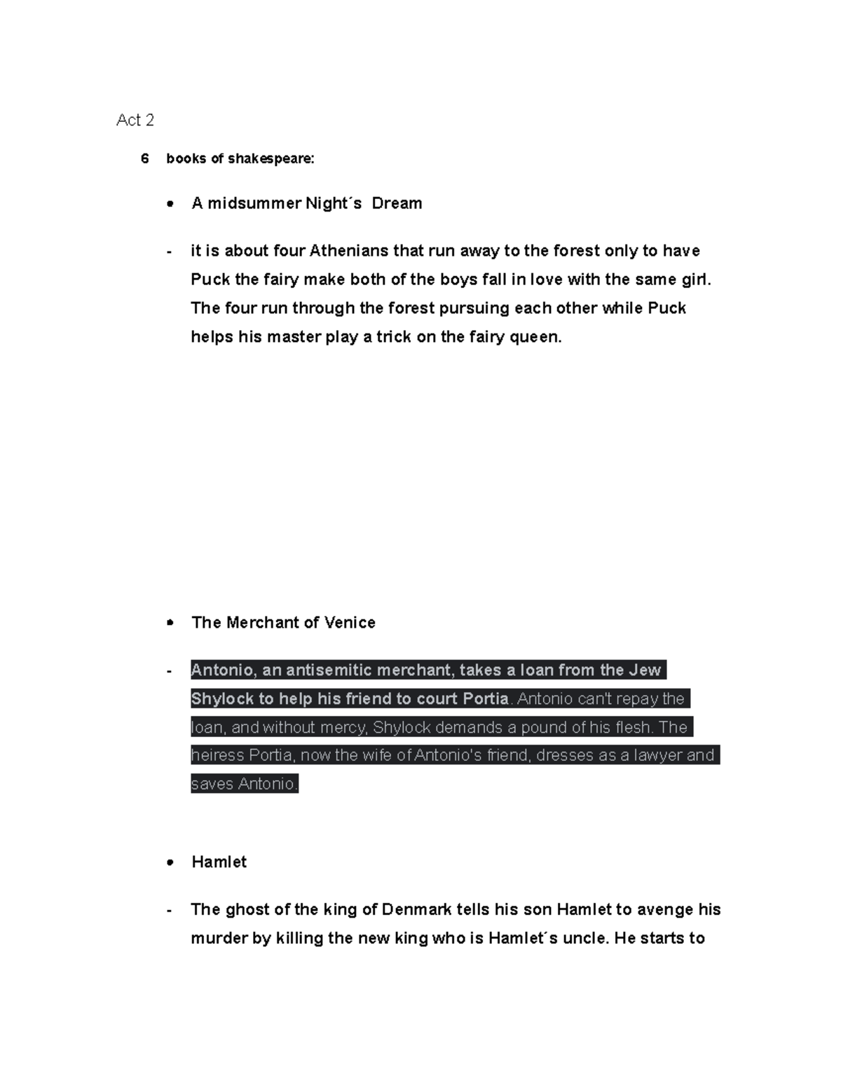 Act 2 great universal writers - Act 2 6 books of shakespeare: A ...