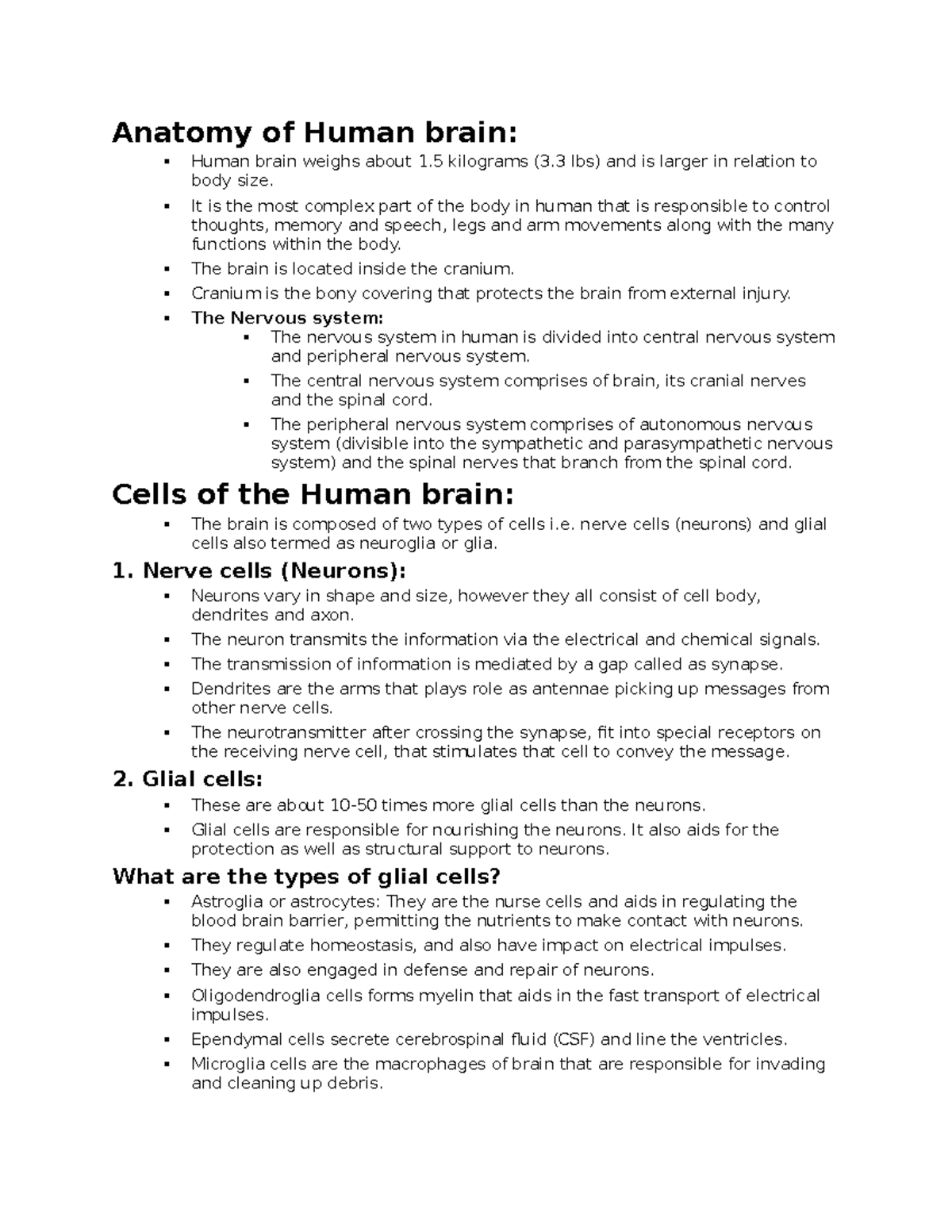 Biology Science 92 - Anatomy of Human brain: Human brain weighs about 1 ...