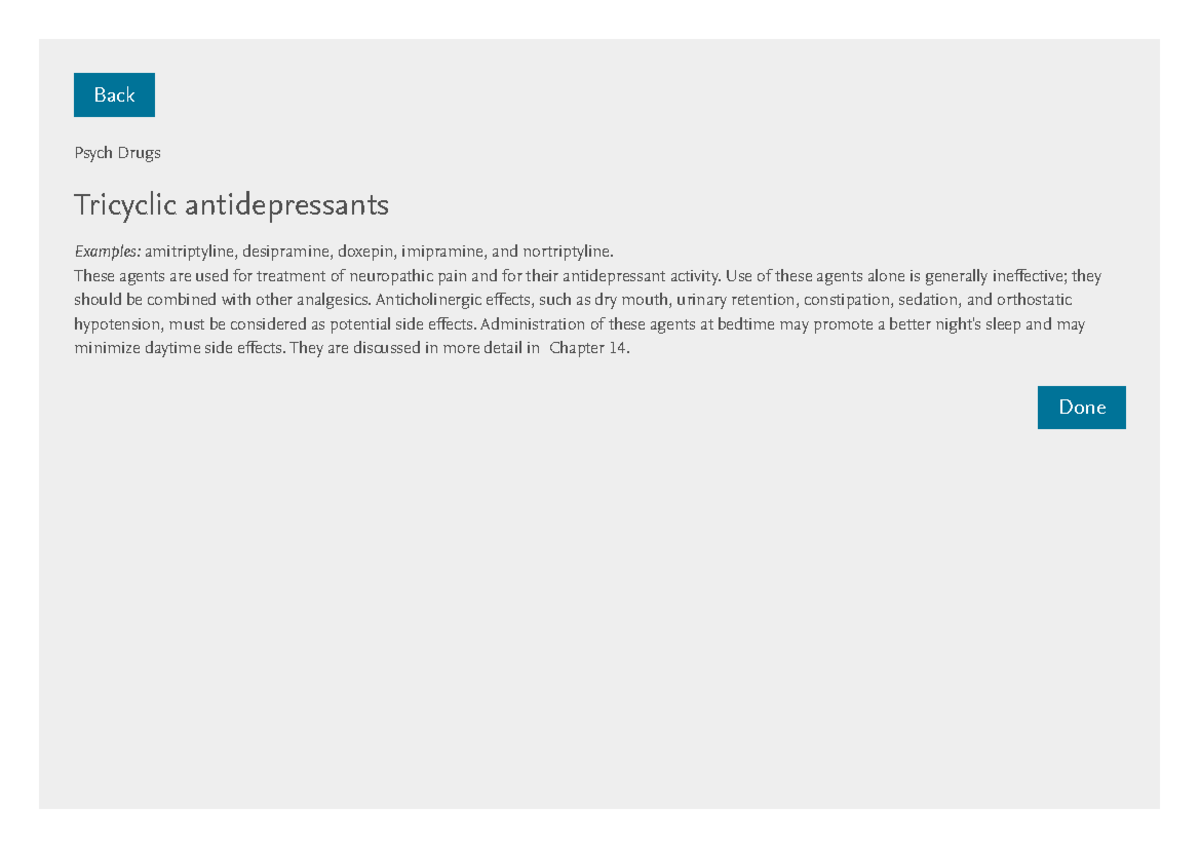 Tricyclic antidepressants - Psych Drugs Tricyclic antidepressants ...