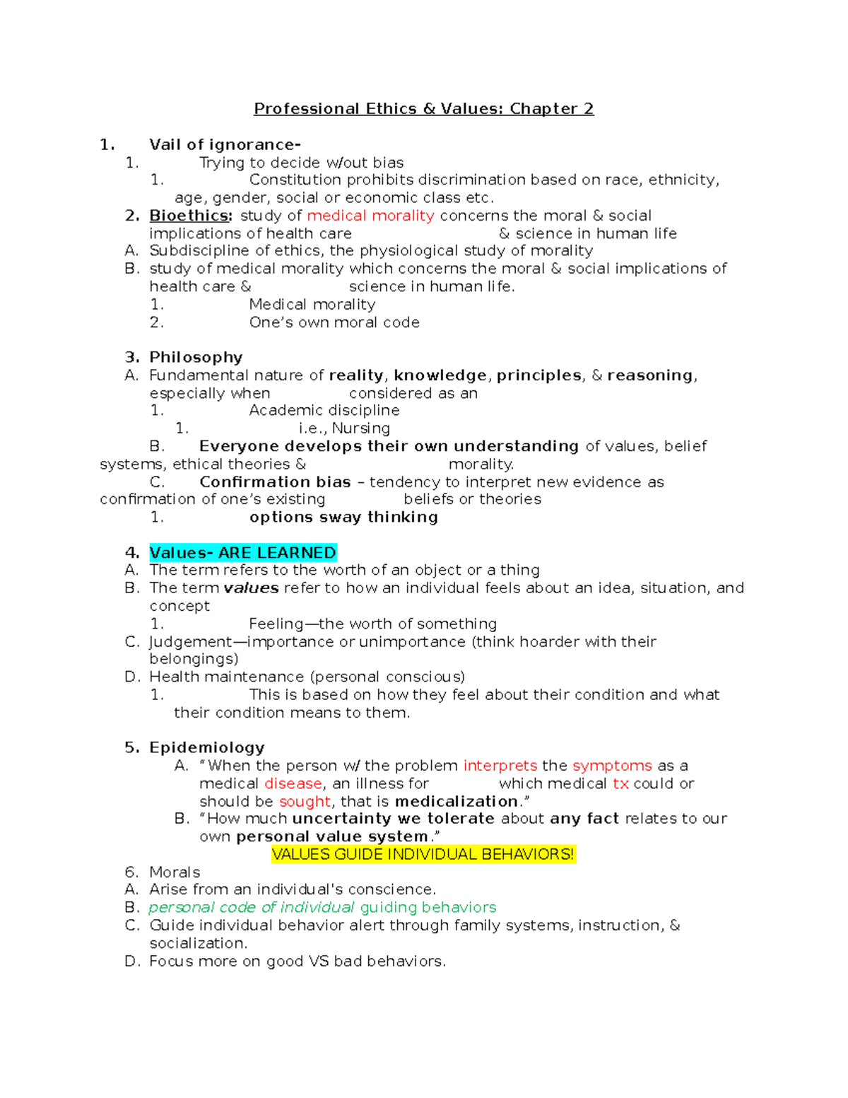 Leadership and Management Study Guide - Professional Ethics & Values ...