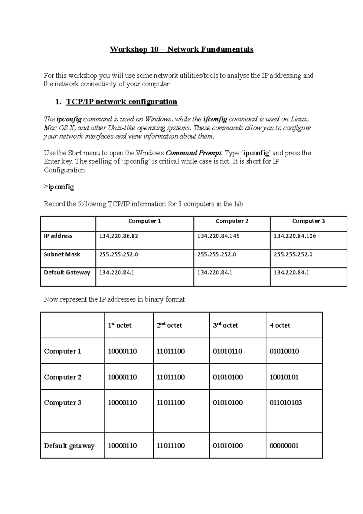 Exam 10 May 2017, questions and answers - Workshop 10 – Network ...