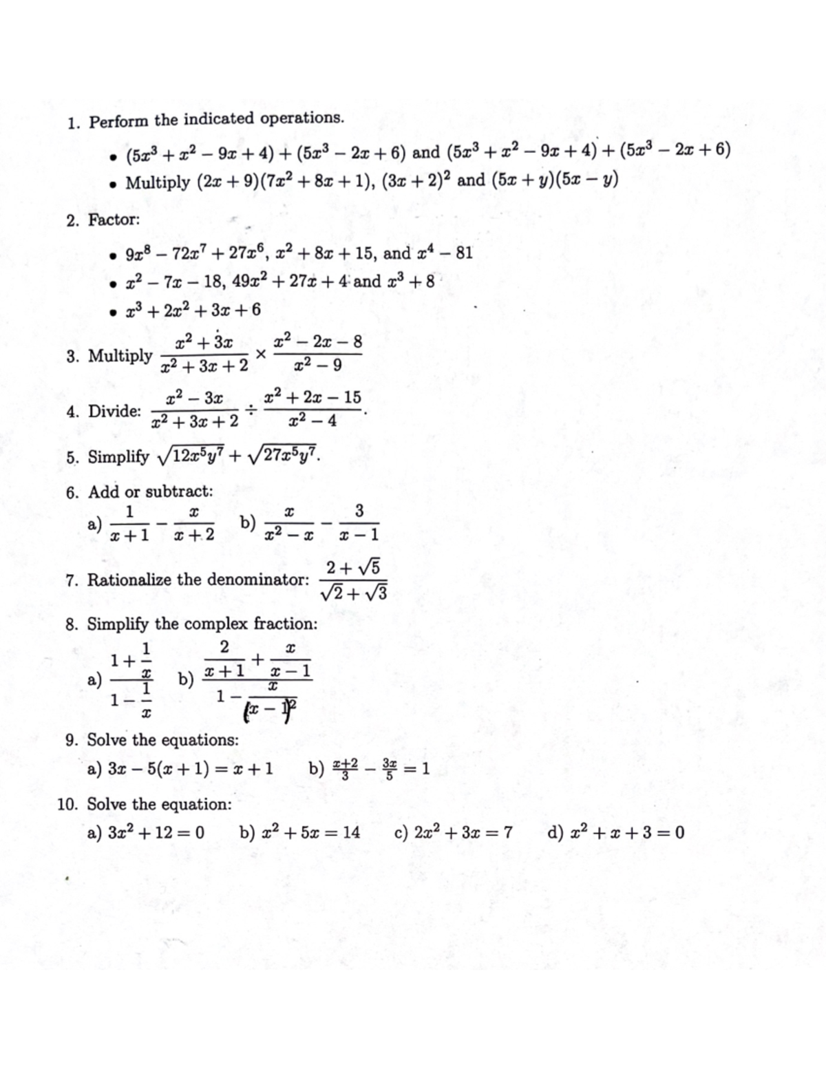 Factoring practice - MATH 1401 - Studocu