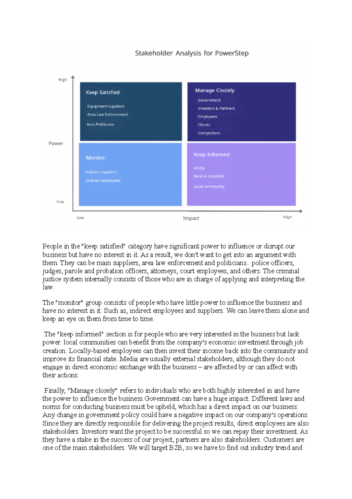 Stakeholder - People in the "keep satisfied" category have significant ...