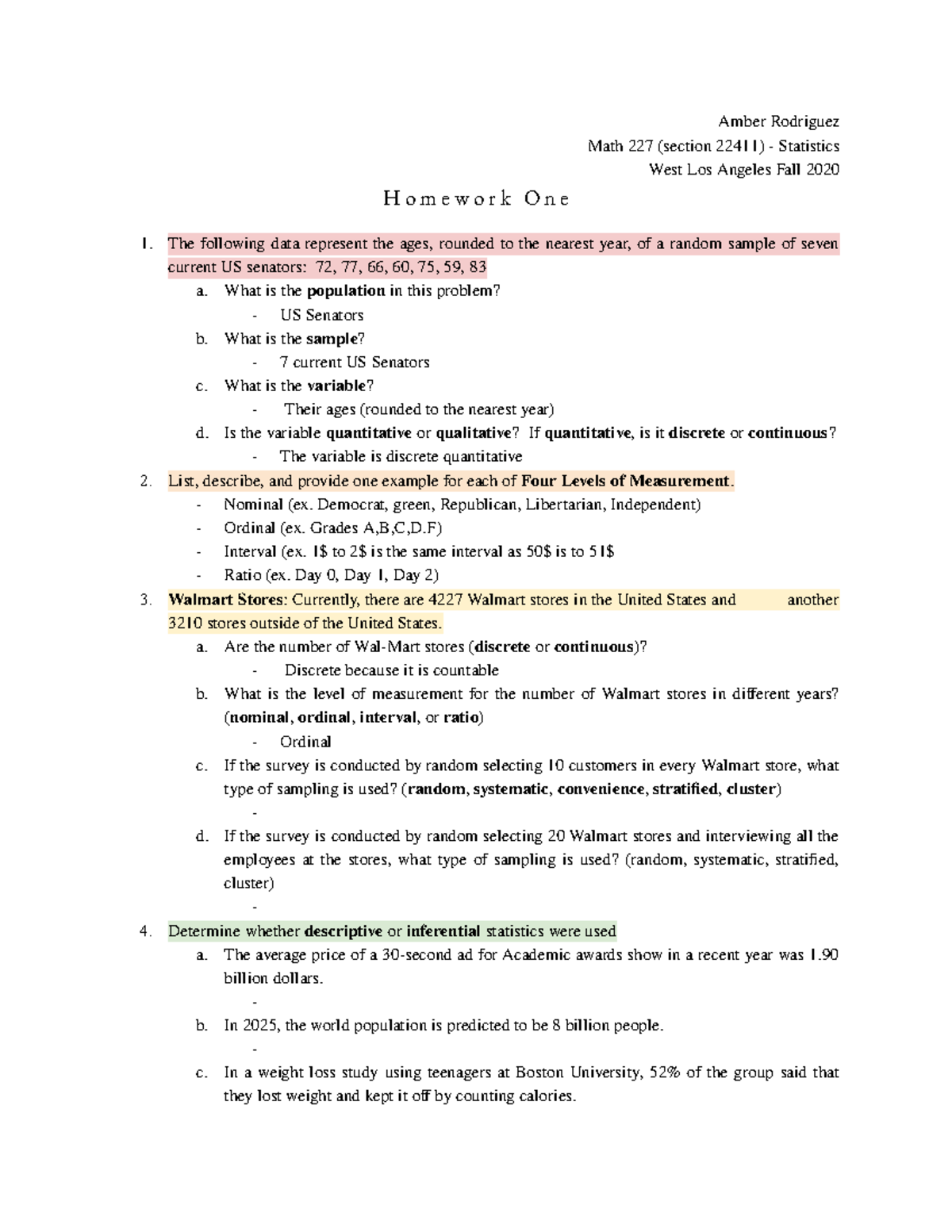 Homework One Math 227 - Amber Rodriguez Math 227 (section 22411 ...