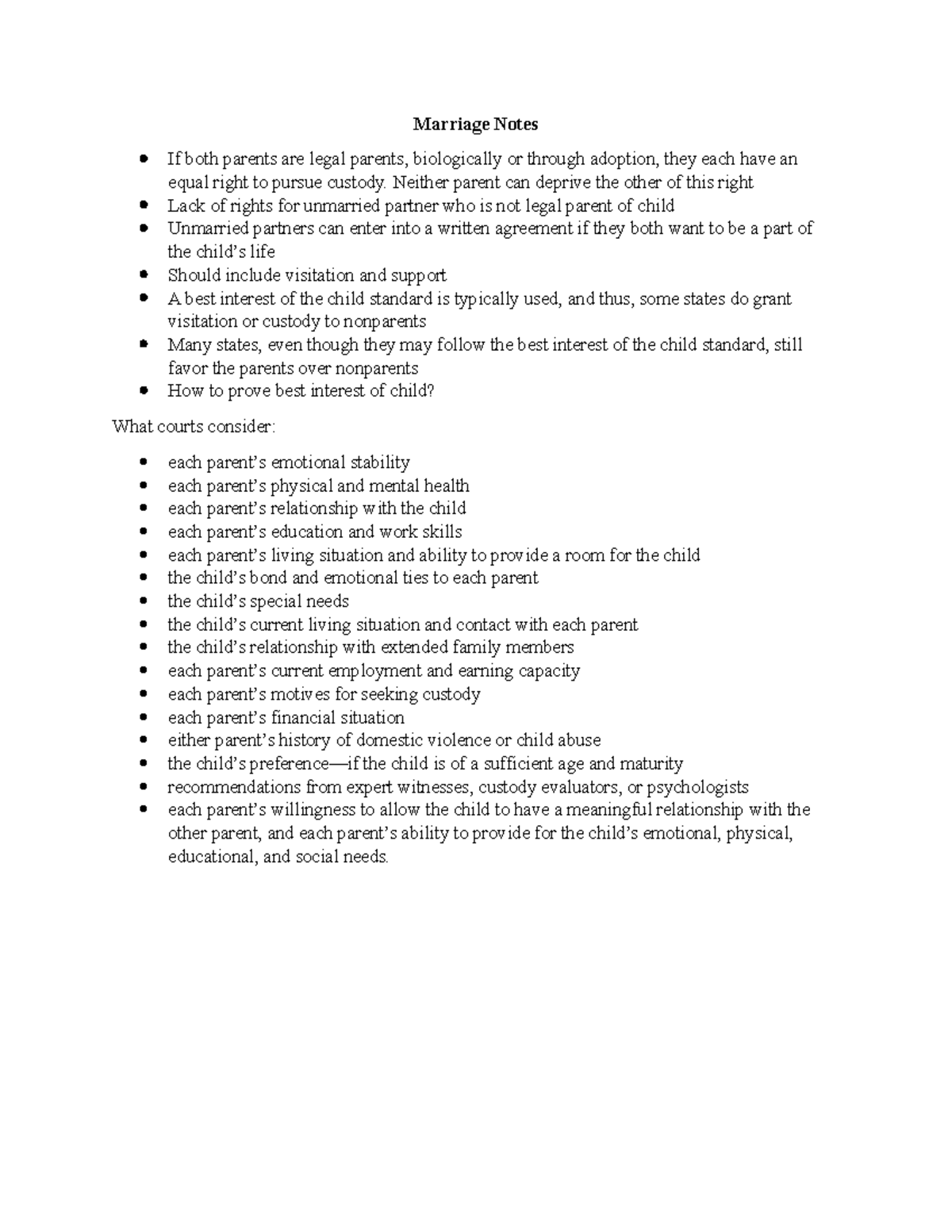 Marriage Notes - HDFS 4323 - Marriage Notes If both parents are legal ...