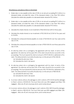 Topic 8 Miscellaneous calculations Part 1 Notes - Topic 8 ...