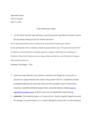CJ 140 Module Five Journal - Yolanda Boozer CJ-140-Q November 21, 2023 ...