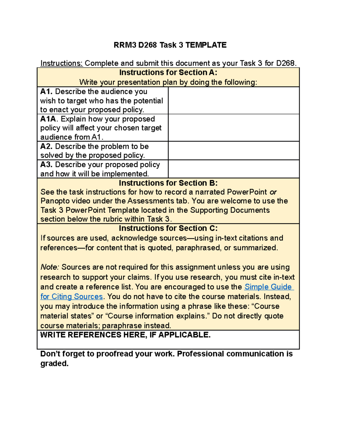 RRM3 D268 Task 3 Template - RRM3 D268 Task 3 TEMPLATE Instructions ...