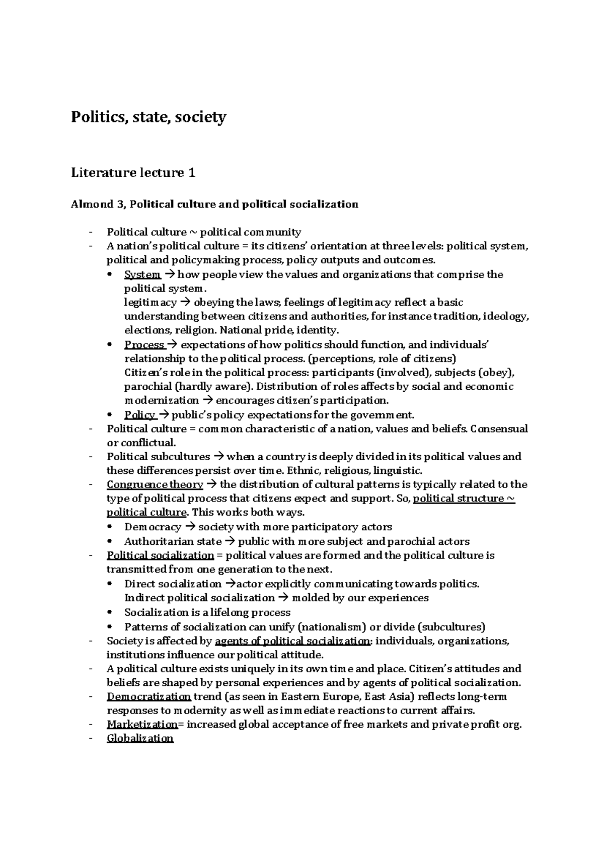 Summary Politics, Heywood, lectures, articles, complete - Politics ...